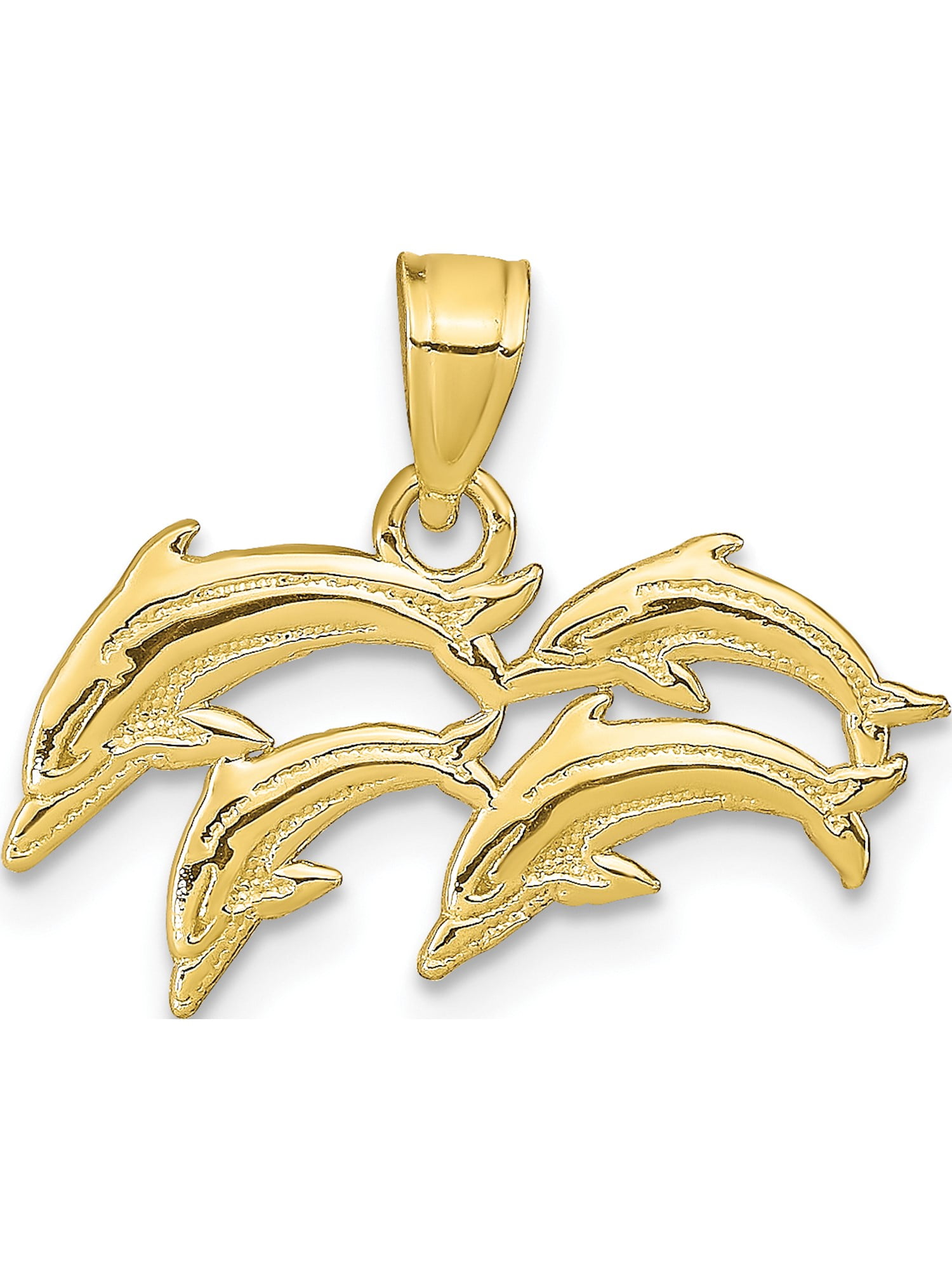 10k Yellow Gold Dolphin (21x15mm) Pendant / Charm - Walmart.com