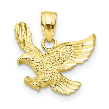 Handcrafted 10kt Yellow Gold American Eagle Charm Pendant - Walmart.com