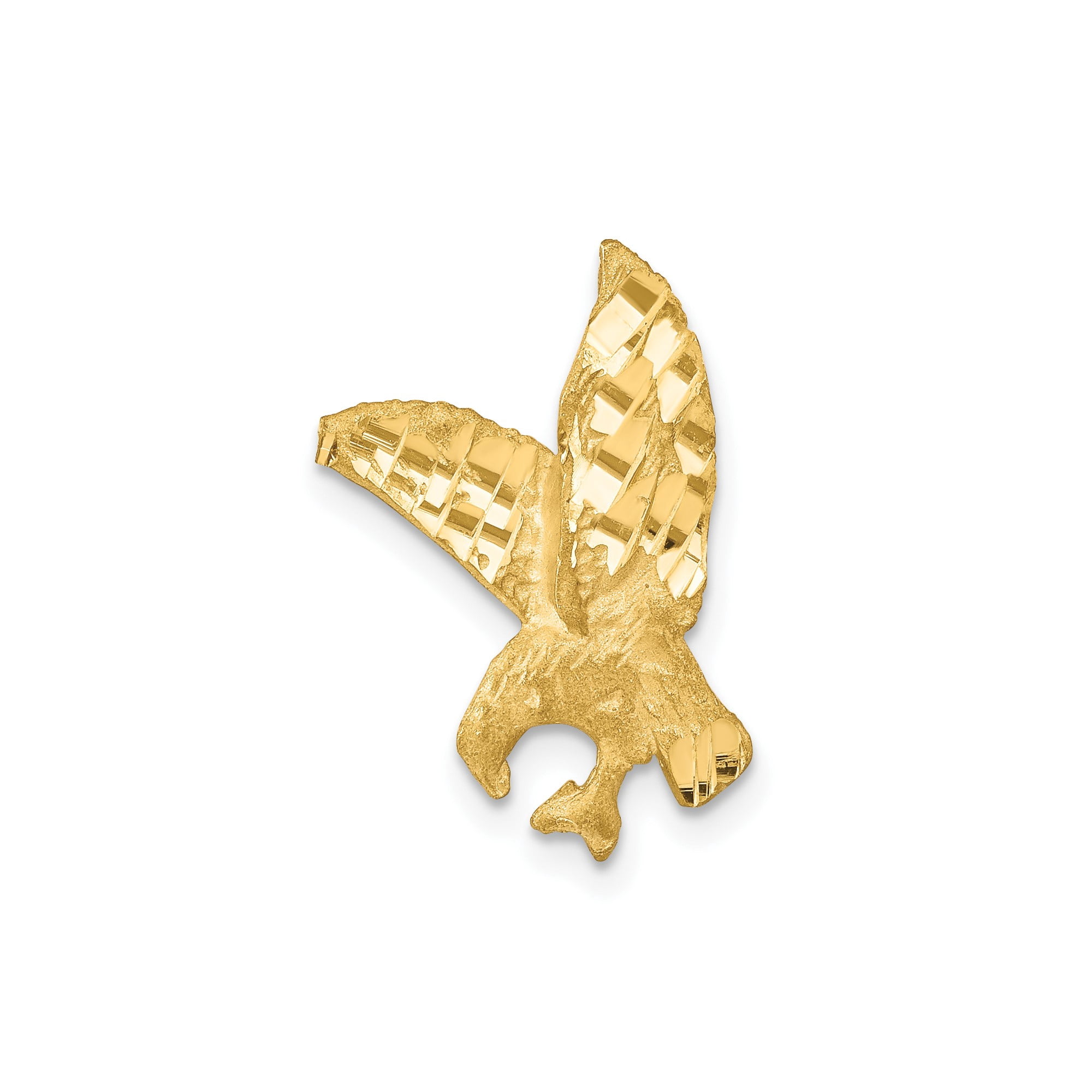 10k Yellow Gold Eagle Pendant for Men with Diamond Cut Finish ...