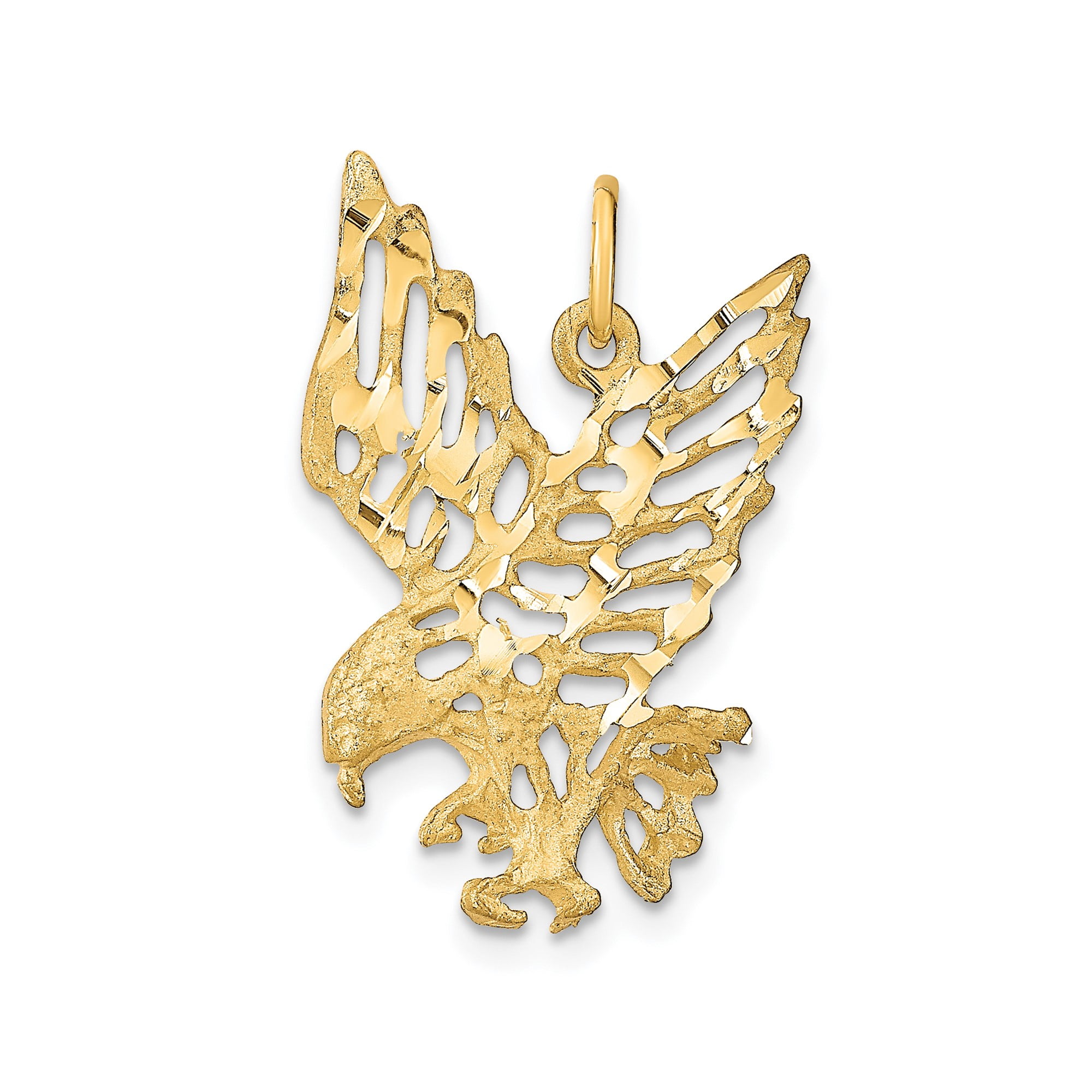 10k Yellow Gold Eagle Pendant for Men with Openwork Soaring Design ...