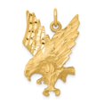 10k Yellow Gold Eagle Pendant for Men or Unisex, Textured and High ...