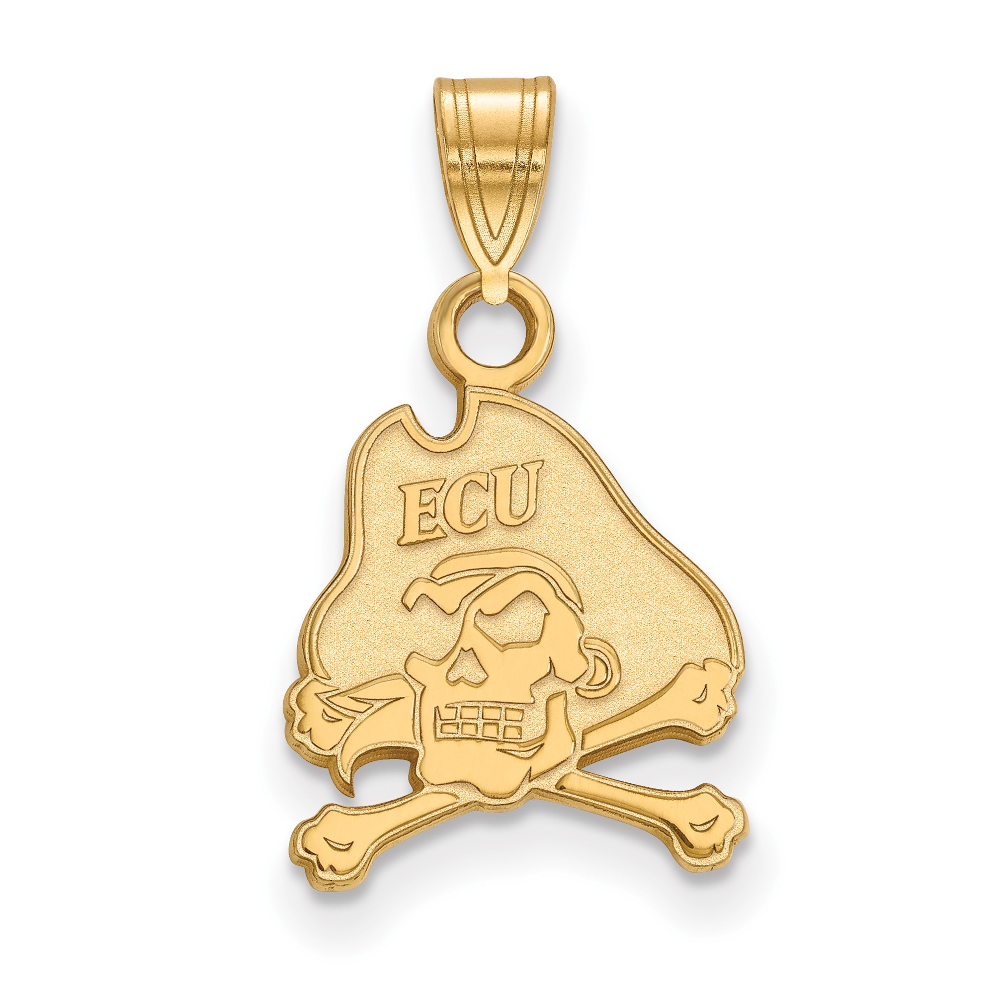 10k Yellow Gold East Carolina University Pendant with Pirate Skull Logo ...