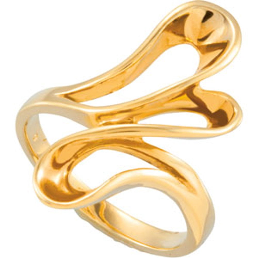 10k Yellow Gold Freeform Bypass Metal Fashion Ring Fine Jewelry For ...