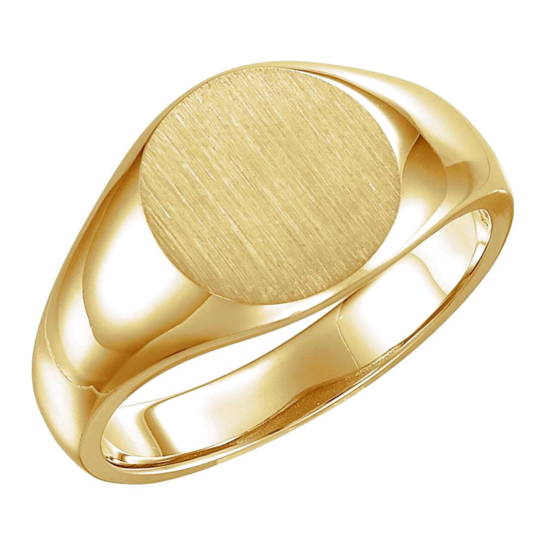 10k Yellow Gold Gents Signet Ring 13mm Sz 10 Ring for Women - 7.4 Grams ...