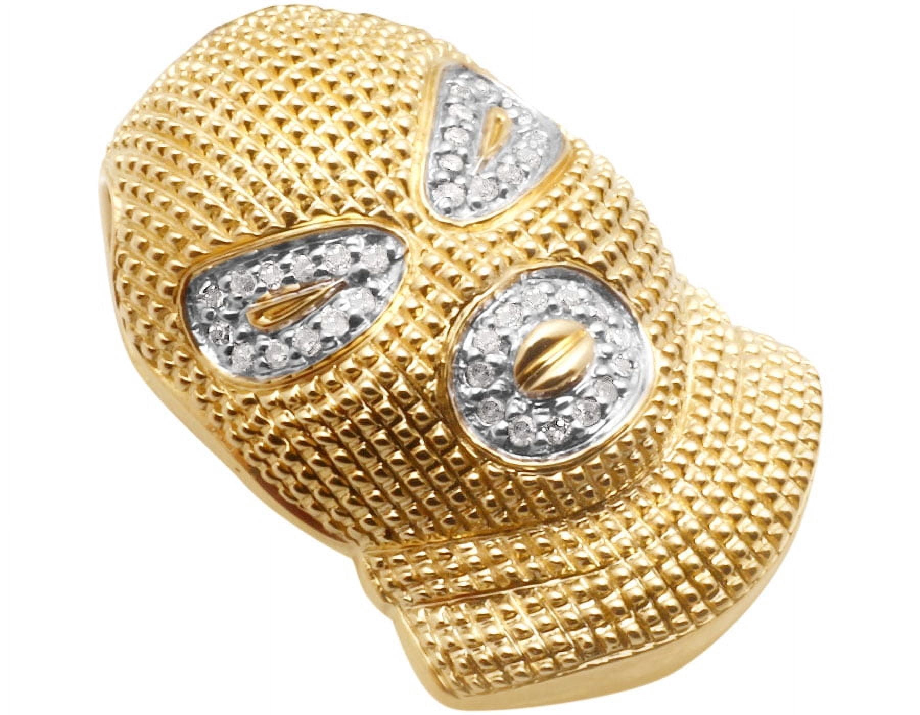 10k Yellow Gold Goon Mask Genuine Diamond Charm Pendant .25 Ct 1 ...