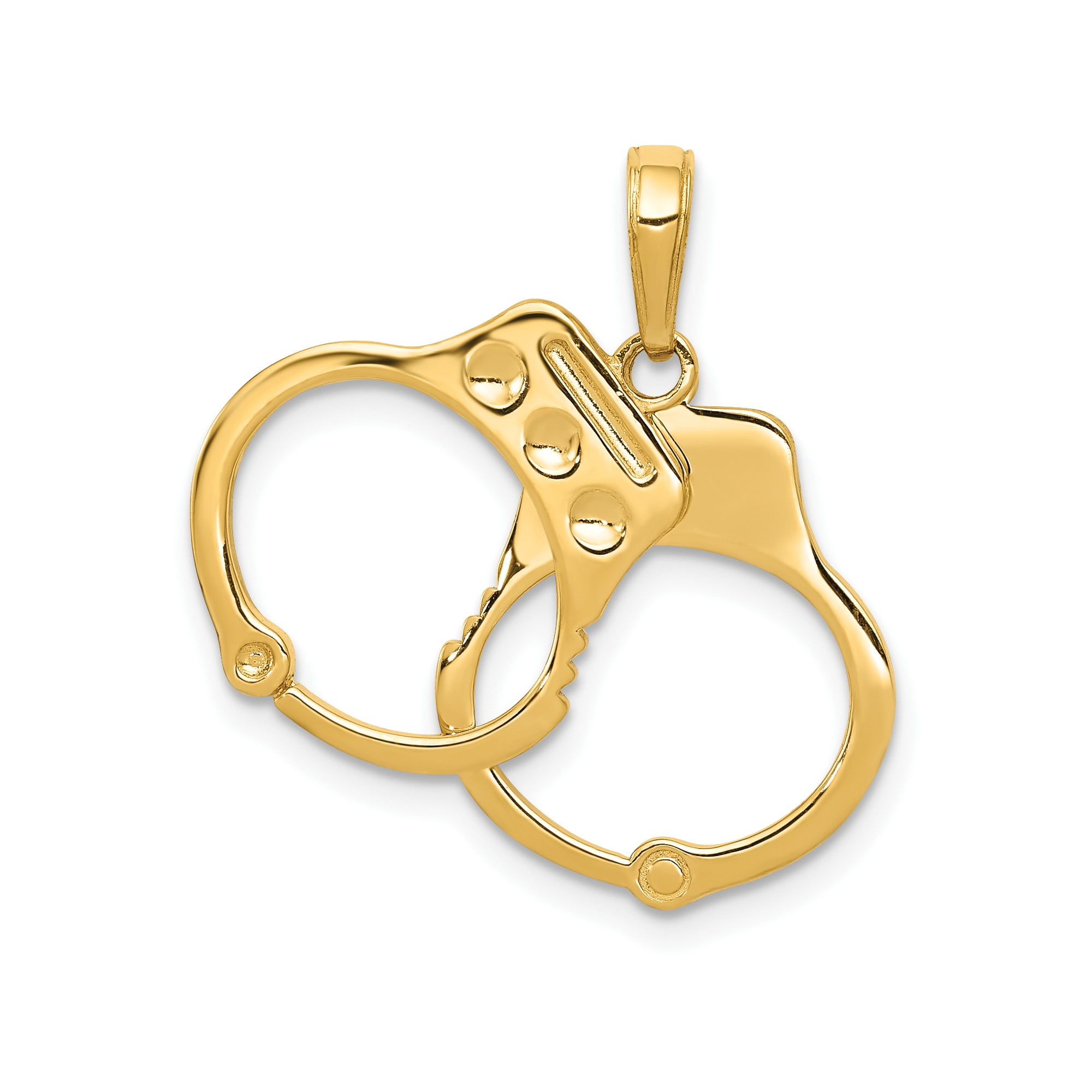 10k Yellow Gold Handcuff Pendant Necklace for Men and Women ...