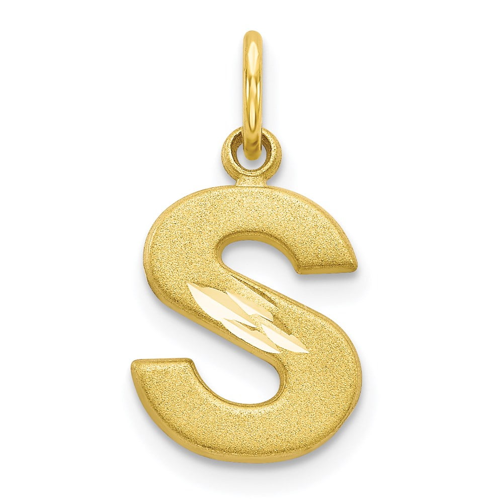 10k Yellow Gold Initial S Charm Pendant Fine Jewelry For Women Gifts ...