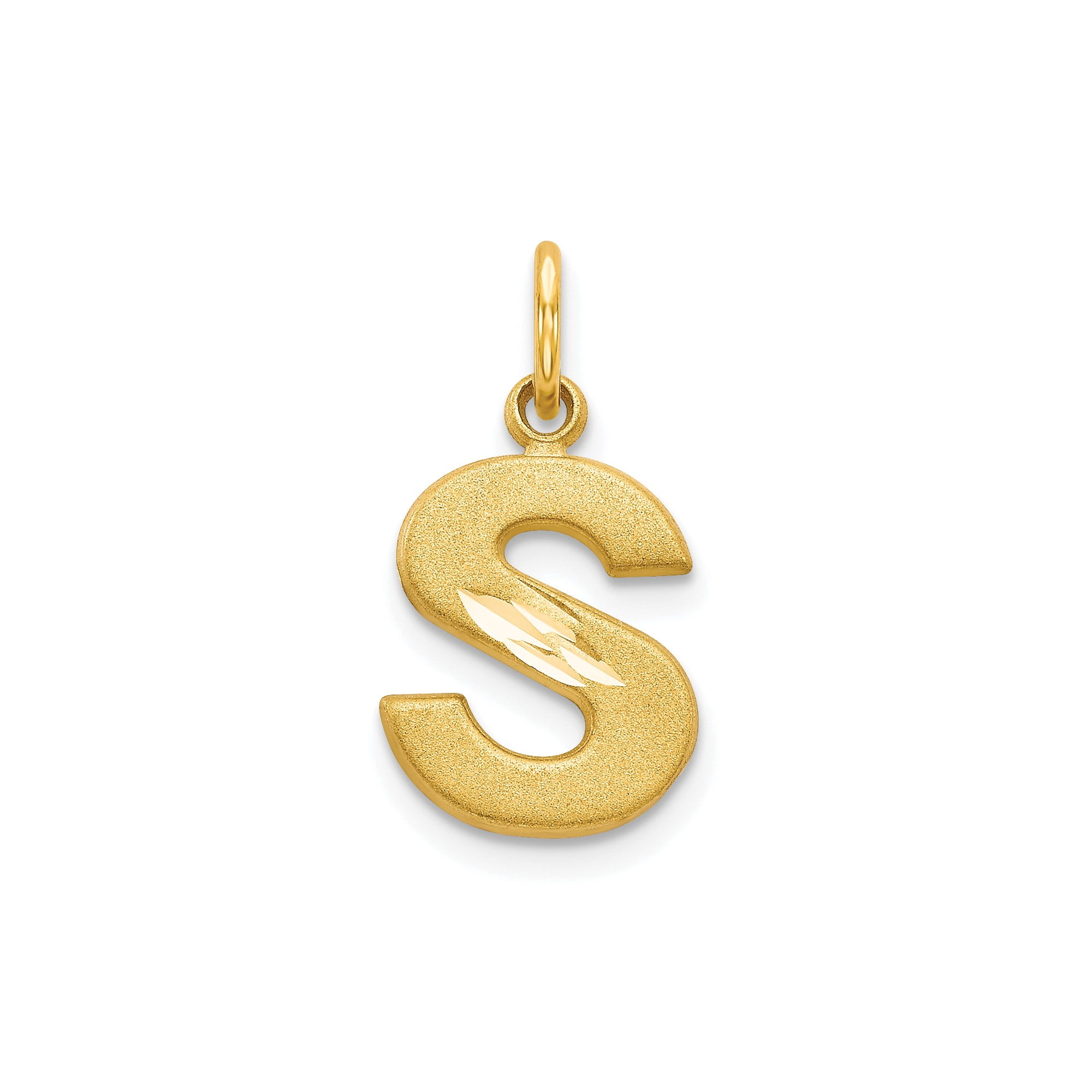 10k Yellow Gold Initial S Pendant Charm for Women or Unisex Wear ...
