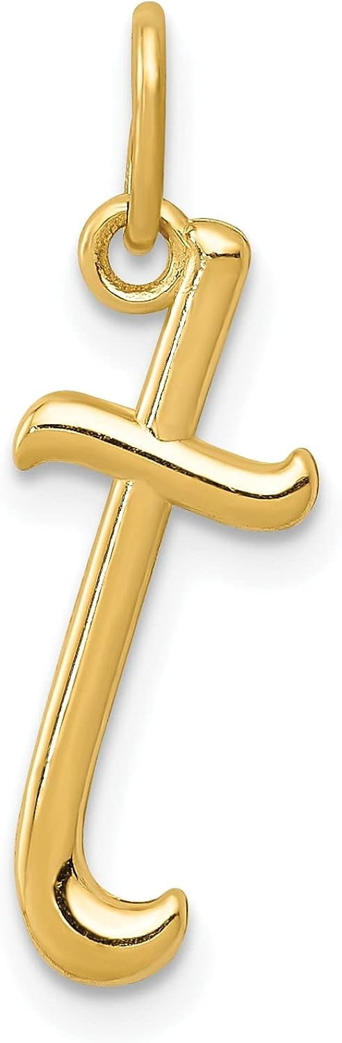 10k Yellow Gold Letter t Initial Charm - Walmart.com