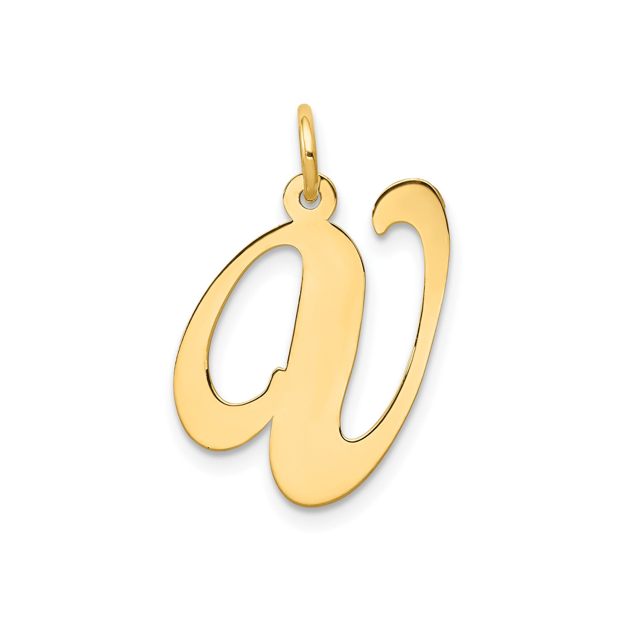 10k Yellow Gold Lowercase A Initial Pendant Necklace for Women or ...
