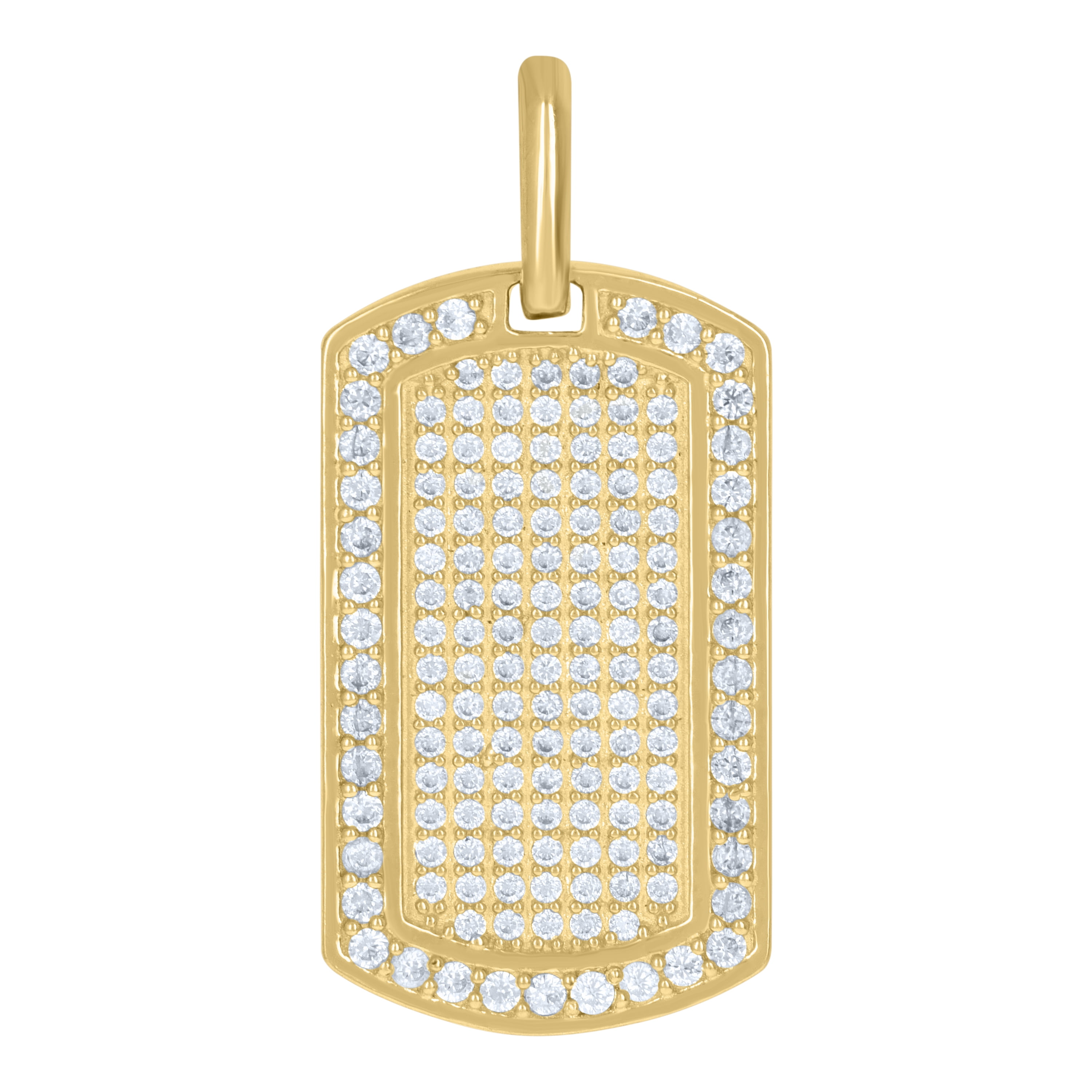 10k Yellow Gold Mens Cubic-Zirconia Dog Tag Charm Pendant - Walmart.com