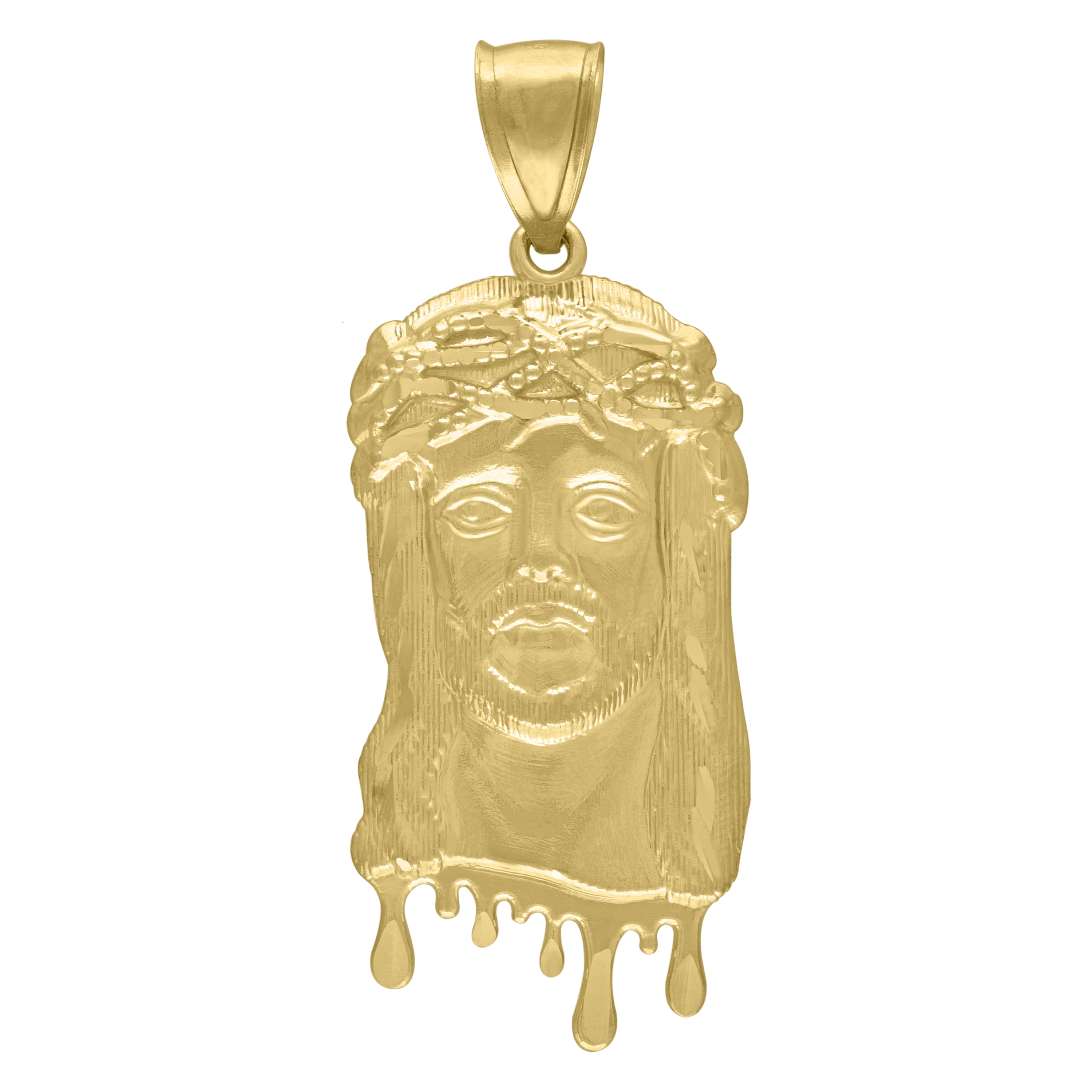 10k Yellow Gold Mens Jesus Dripping Religious Charm Pendant - Walmart.com