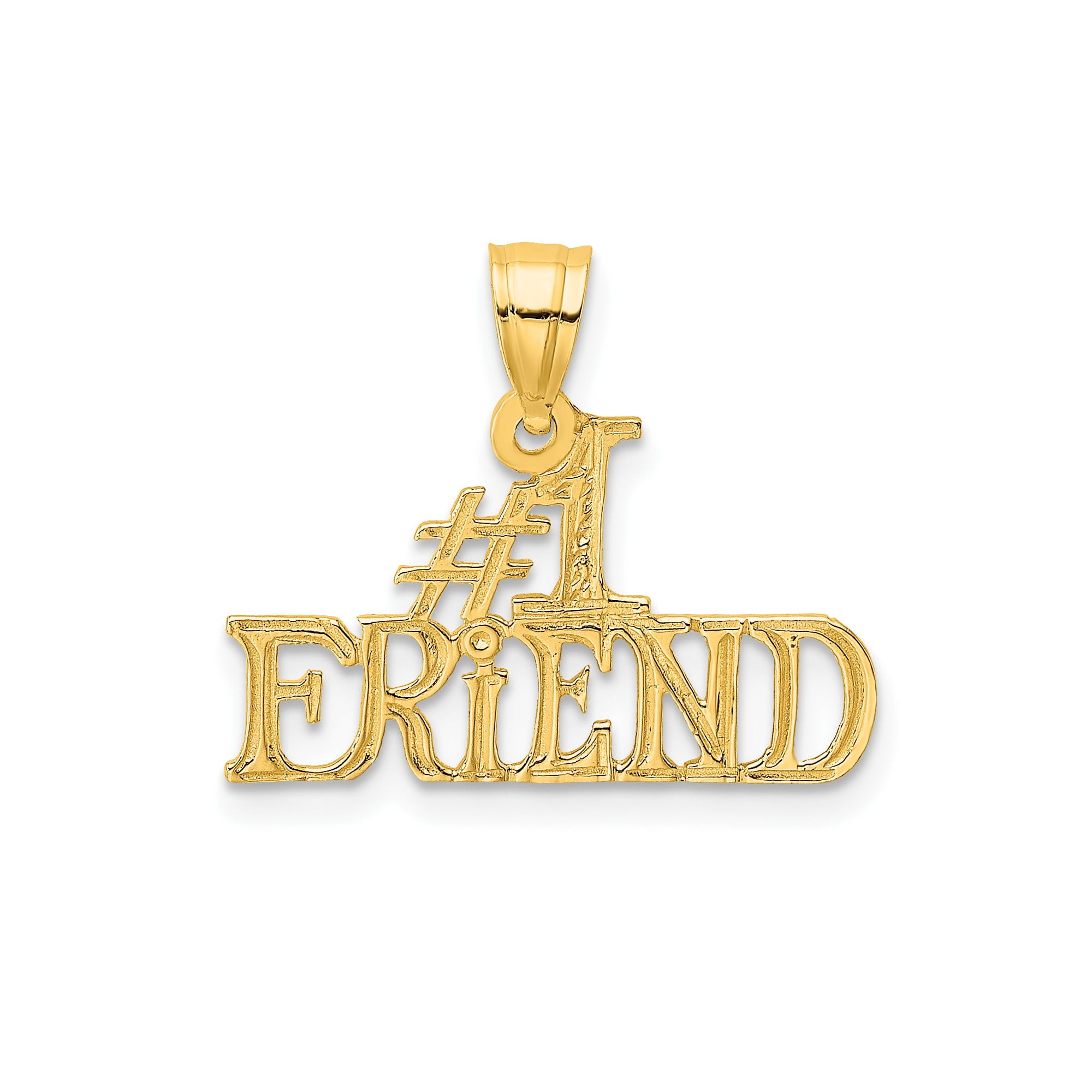 10k Yellow Gold Number One Friend Pendant for Women or Unisex ...