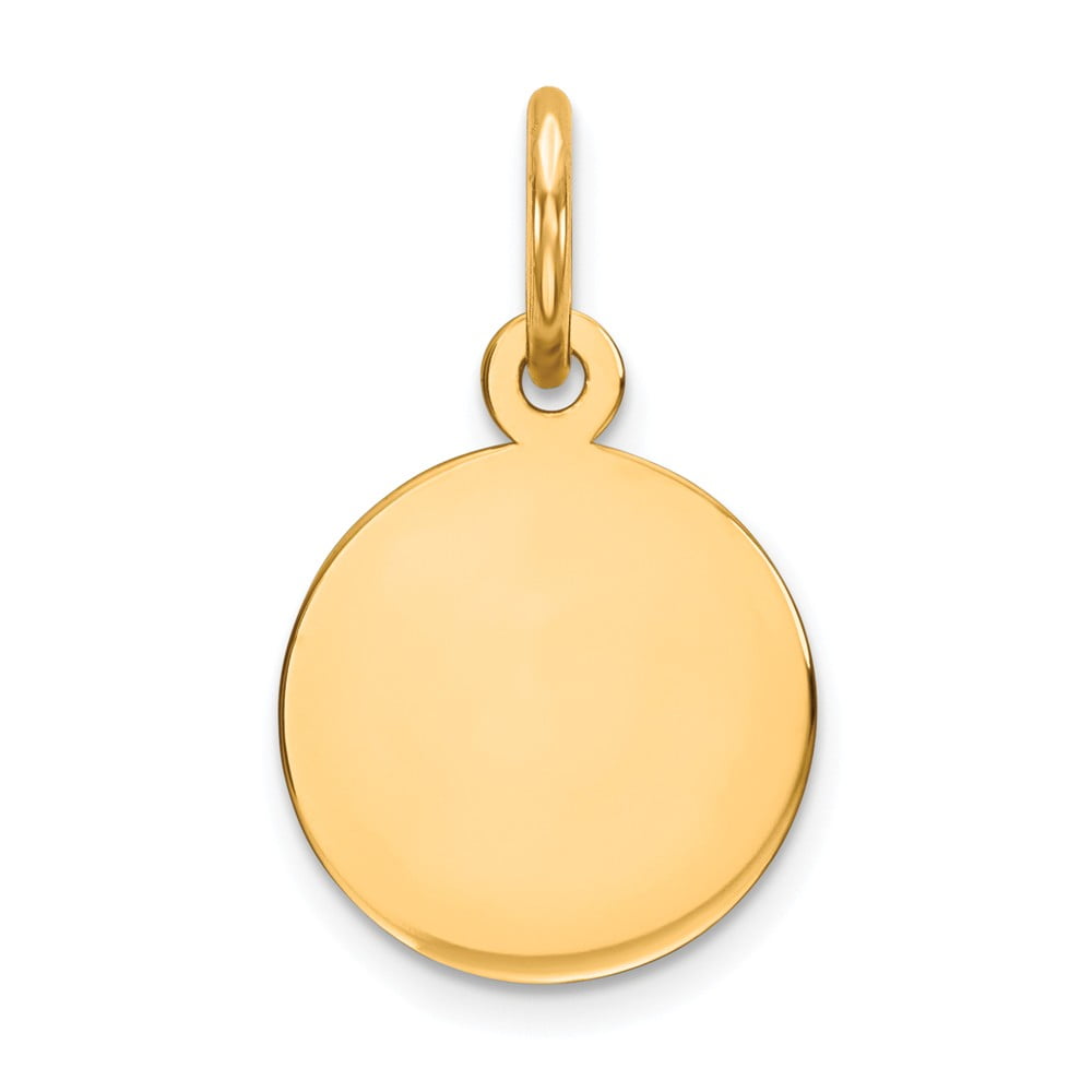 10k Yellow Gold Plain .018 Gauge Circular Engravable Disc Charm ...