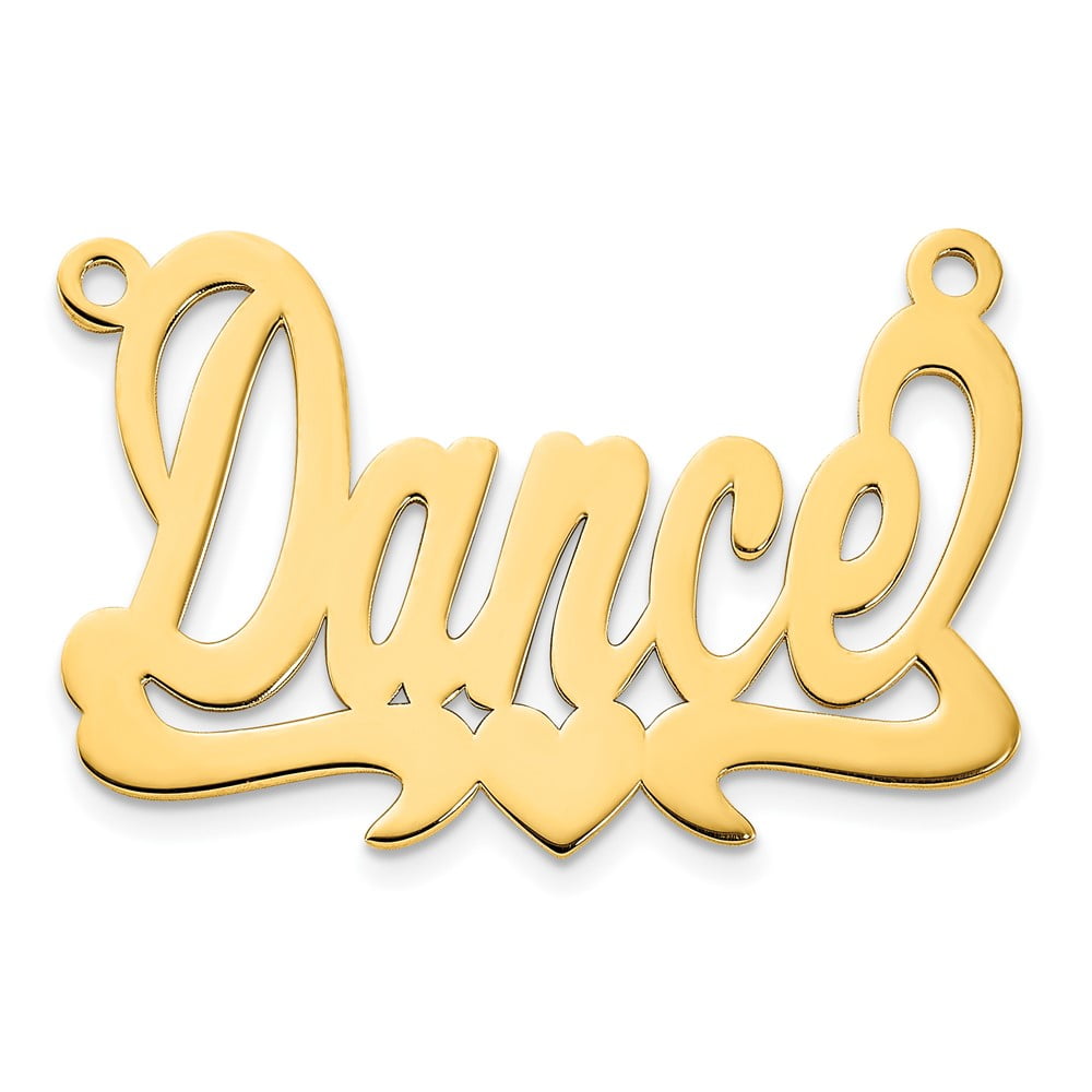 10k Yellow Gold Polished Heart Name Plate 10XNA133Y - Walmart.com