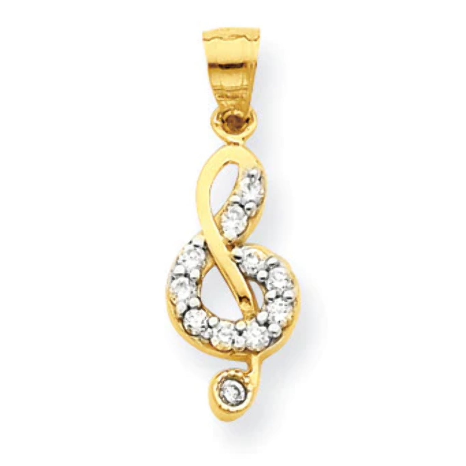 10k Yellow Gold Polished Treble Clef Pendant - Walmart.com