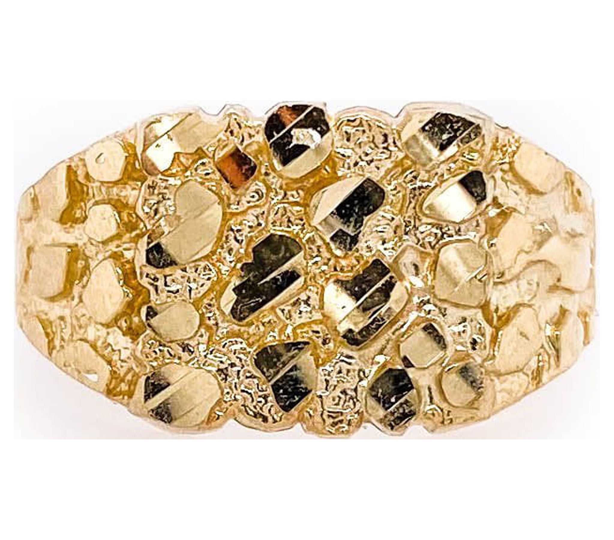 Walmart 10k Yellow Gold Medium Pinky Ring, Rectangle Nugget Design ...