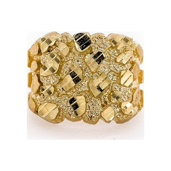 10k Yellow Gold Rectangle Nugget X-Large Pinky Ring Size 6 - Walmart.com