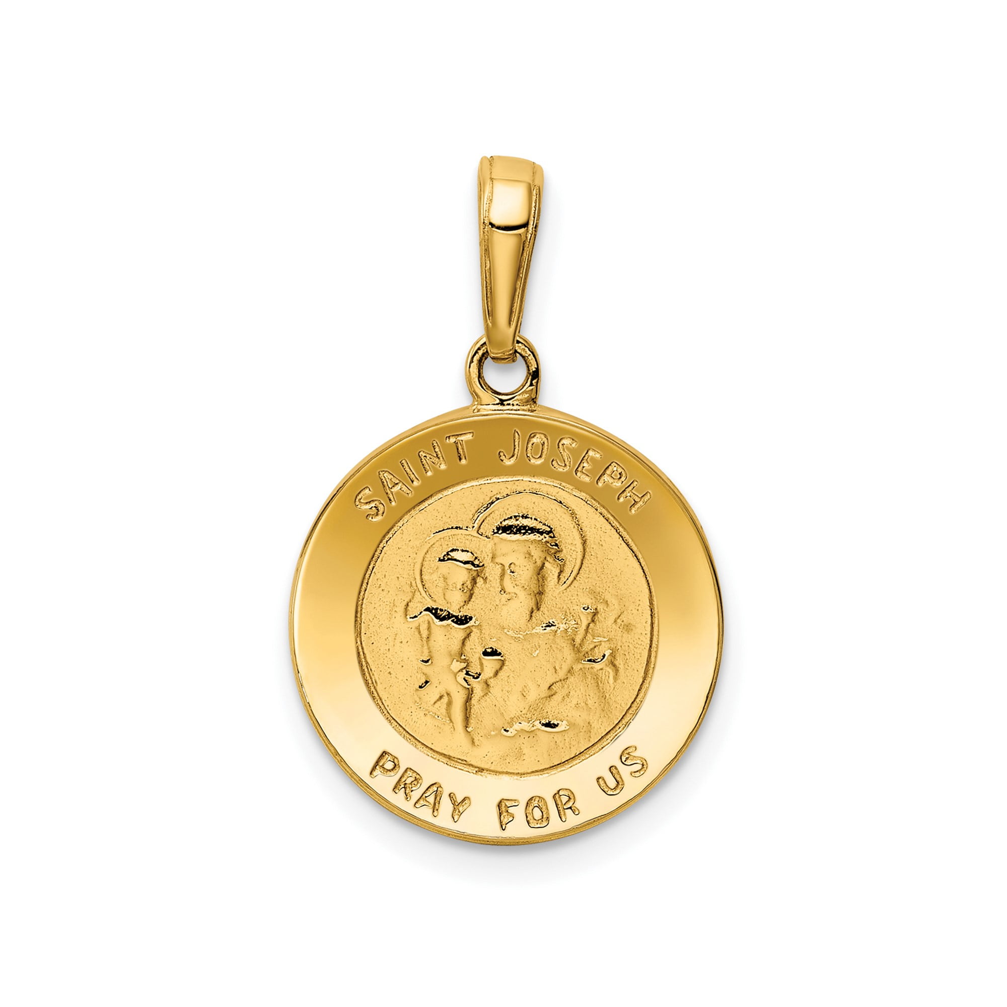 10k Yellow Gold Saint Joseph Pendant Medal for Men and Women, Catholic ...