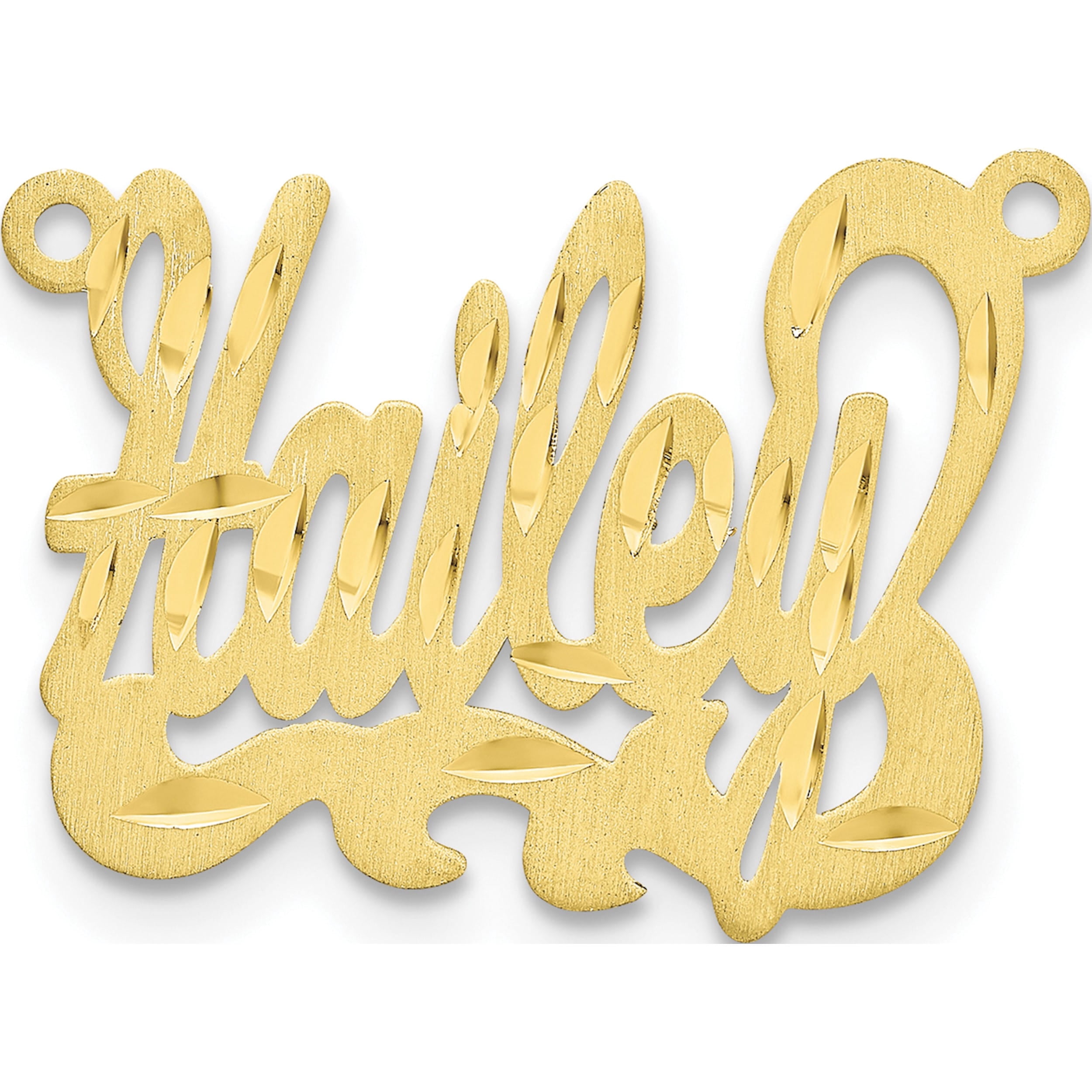 10k Yellow Gold Satin Diamond-cut Name Plate Material Primary Purity ...