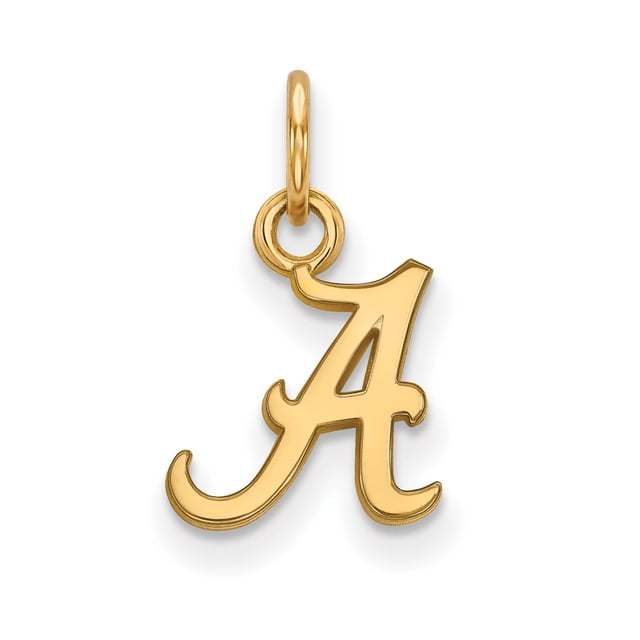 10k Yellow Gold Scripted Letter A Pendant Charm, Initial Monogram ...