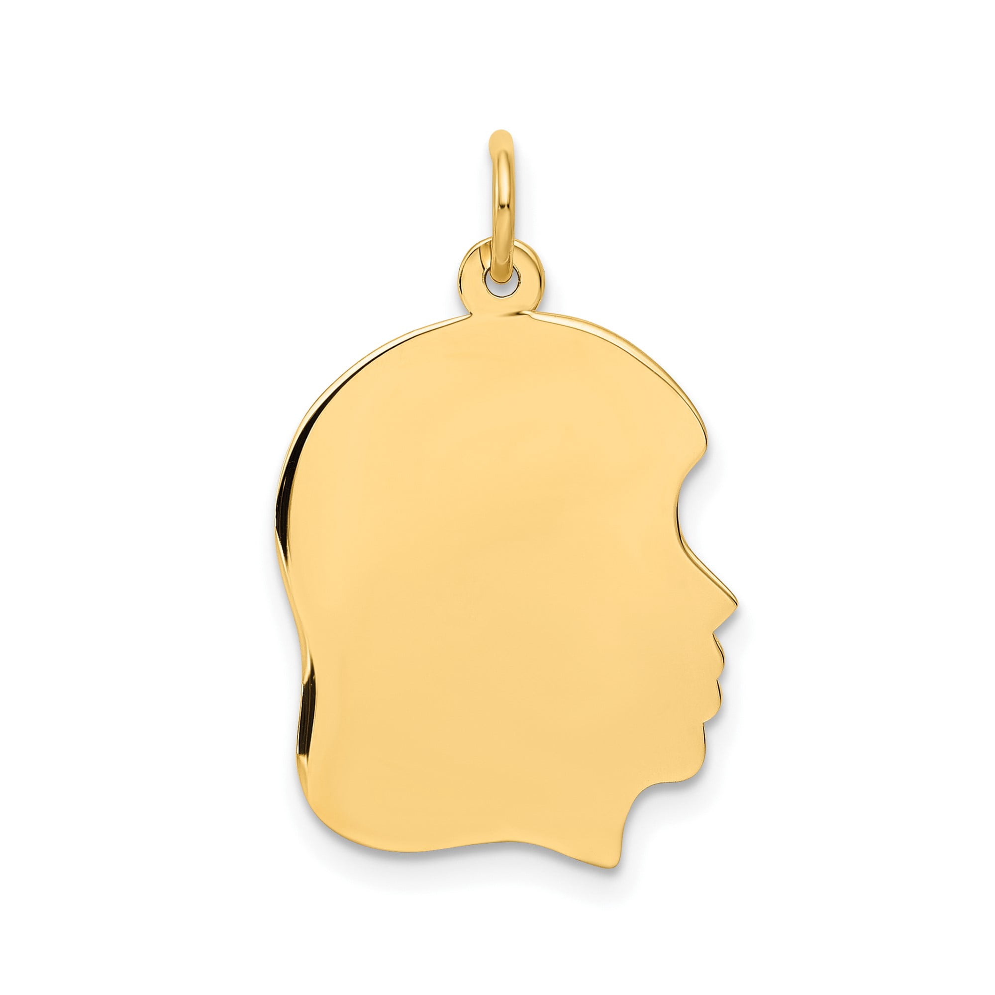 10k Yellow Gold Silhouette Pendant for Women, Minimalist Profile ...