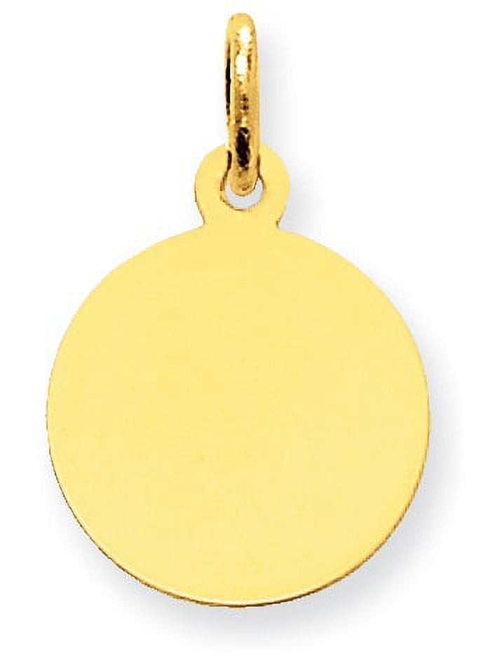10k Yellow Gold Solid Plain .018 Gauge Circular Engravable Disc Charm ...