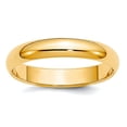 10k Yellow Gold Solid Polished 4mm Half Round Band Size 14 Ring Ring ...