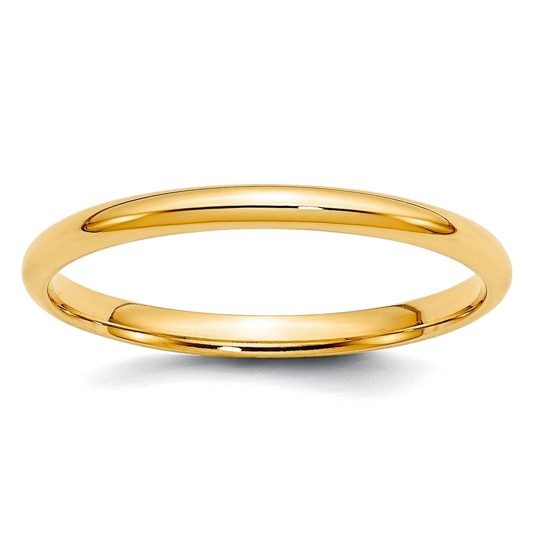 10k Yellow Gold Solid Polished Lightweight 2mm Ltw Comfort-Fit Band ...