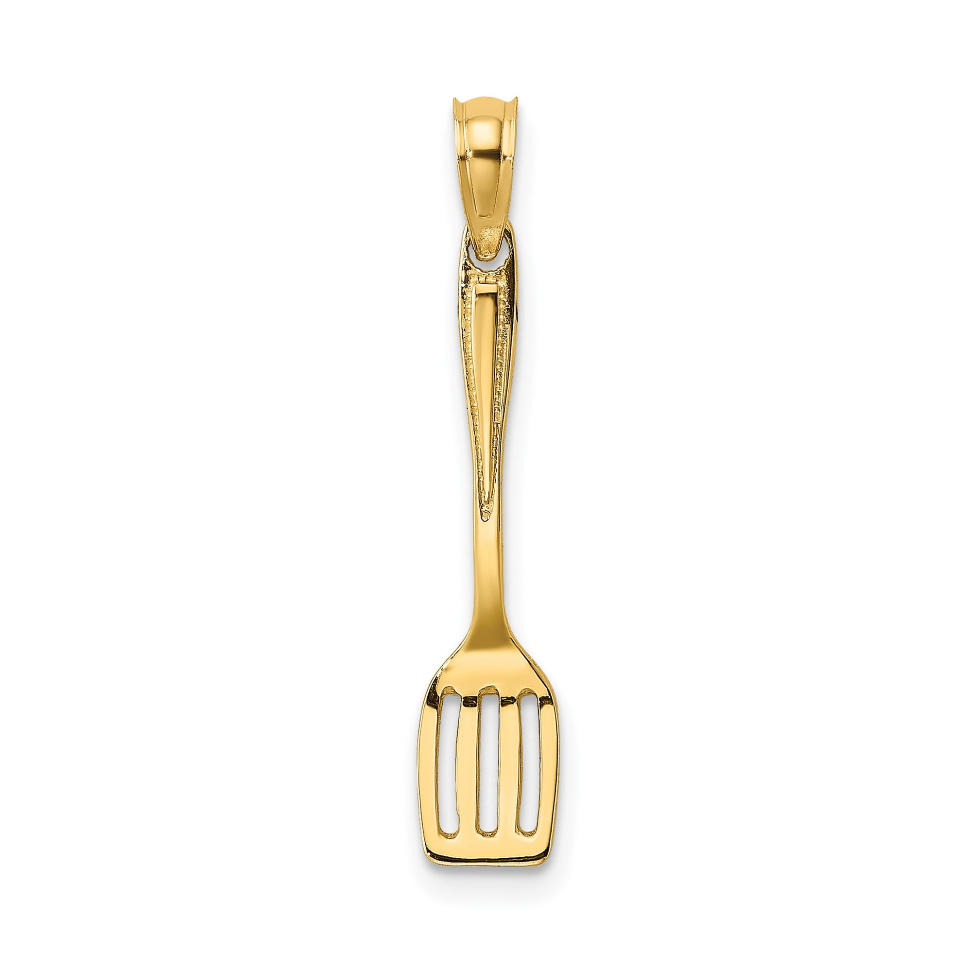 10k Yellow Gold Spatula Pendant for Women or Unisex, Miniature Cooking ...