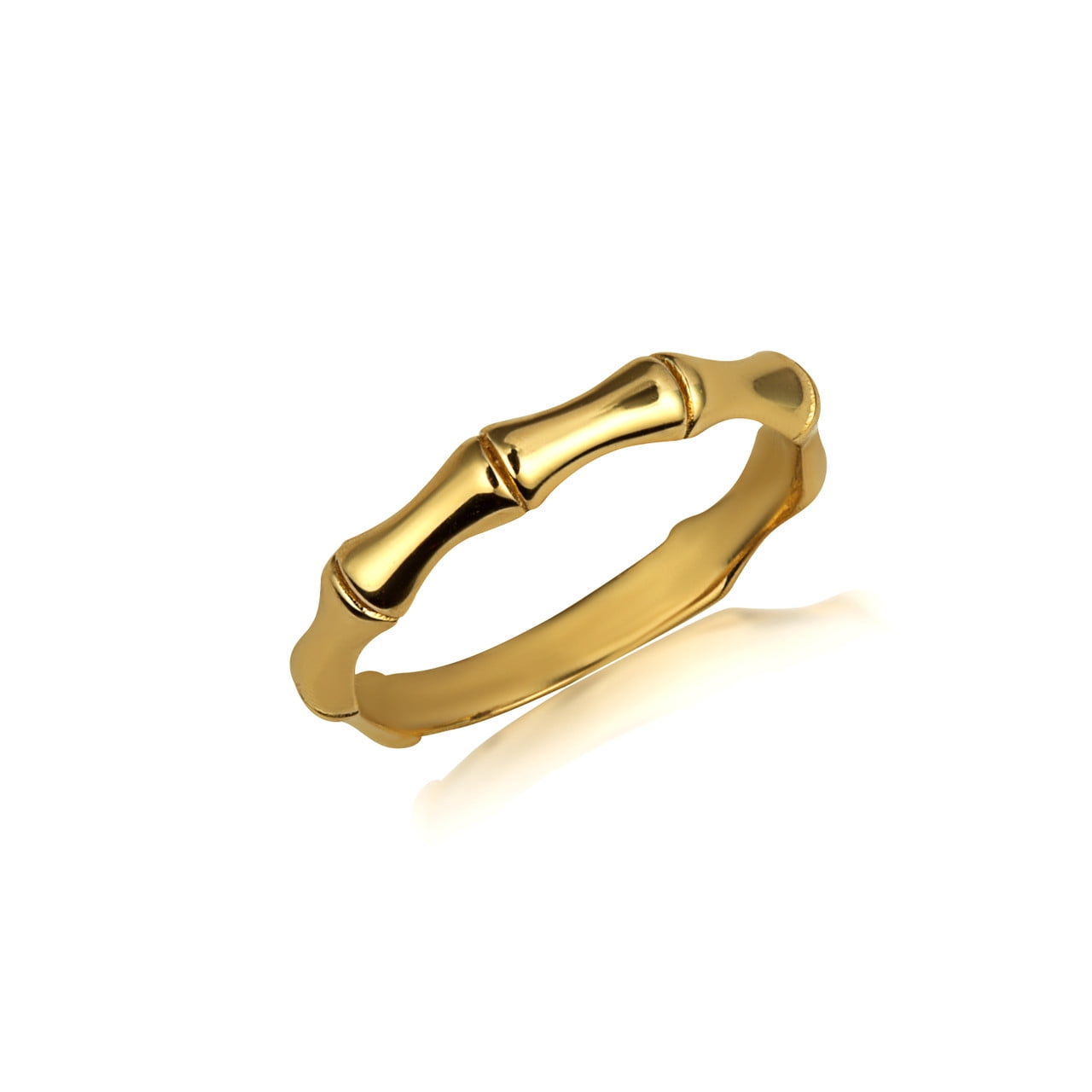 10k Yellow Gold Stackable Bamboo Band Ring (Size 10.25) - Walmart.com