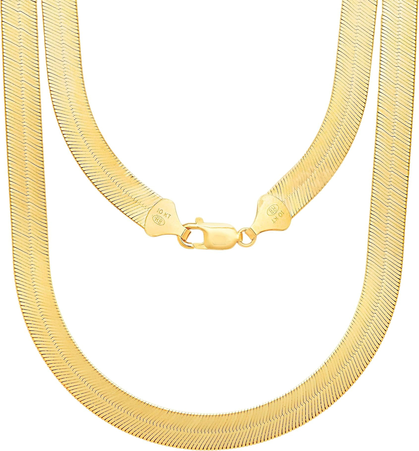 Floreo 10k Yellow Gold 12mm Super Flexible Silky Herringbone Chain ...