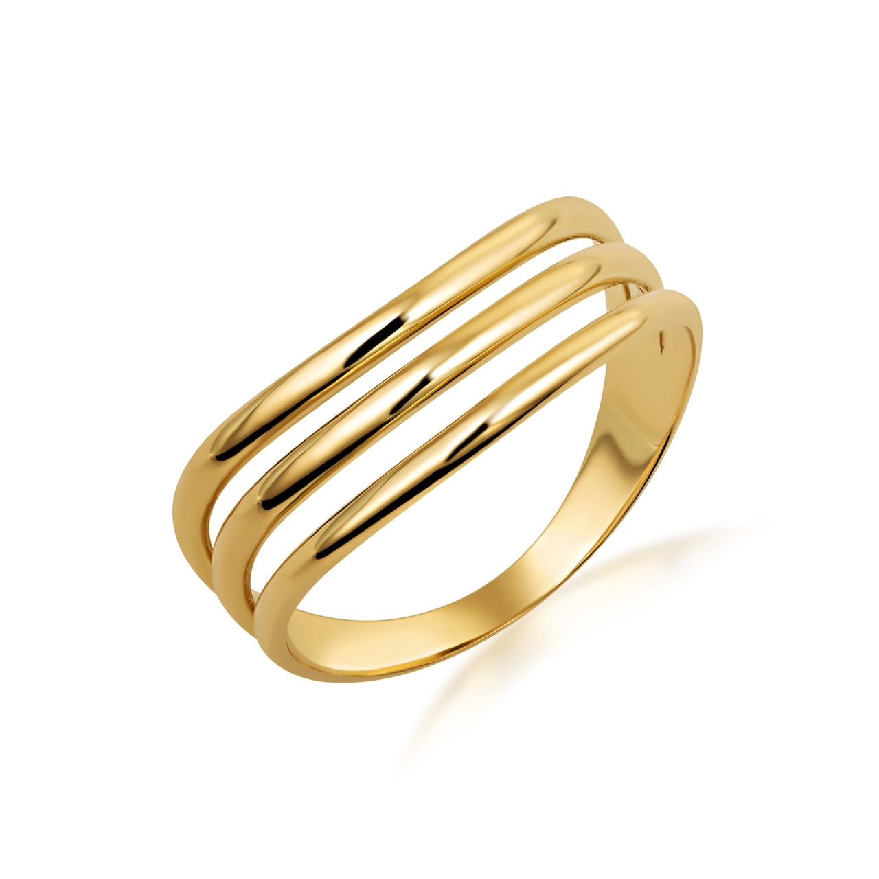 10k Yellow Gold Triple Row High-Polish Band (Size 4.25) - Walmart.com