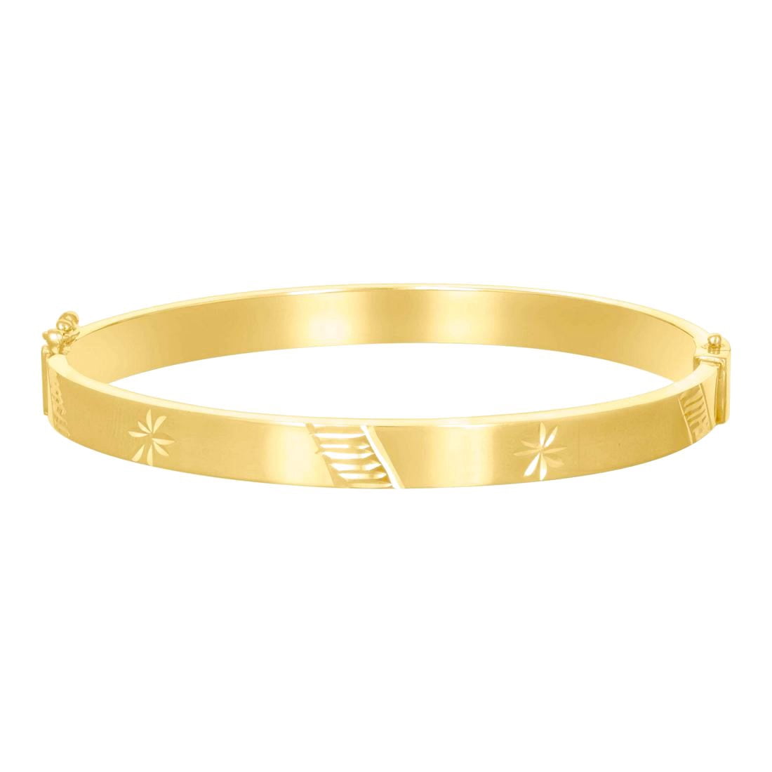 10k Yellow Gold Womens Fashion Bangle Cuff Bracelet for Women - 9.9 ...