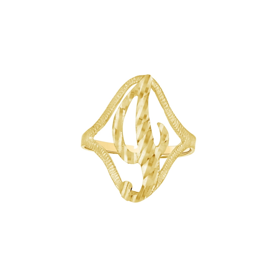 10k Yellow Gold Womens Letter Name Personalized Monogram Initial I Ring ...