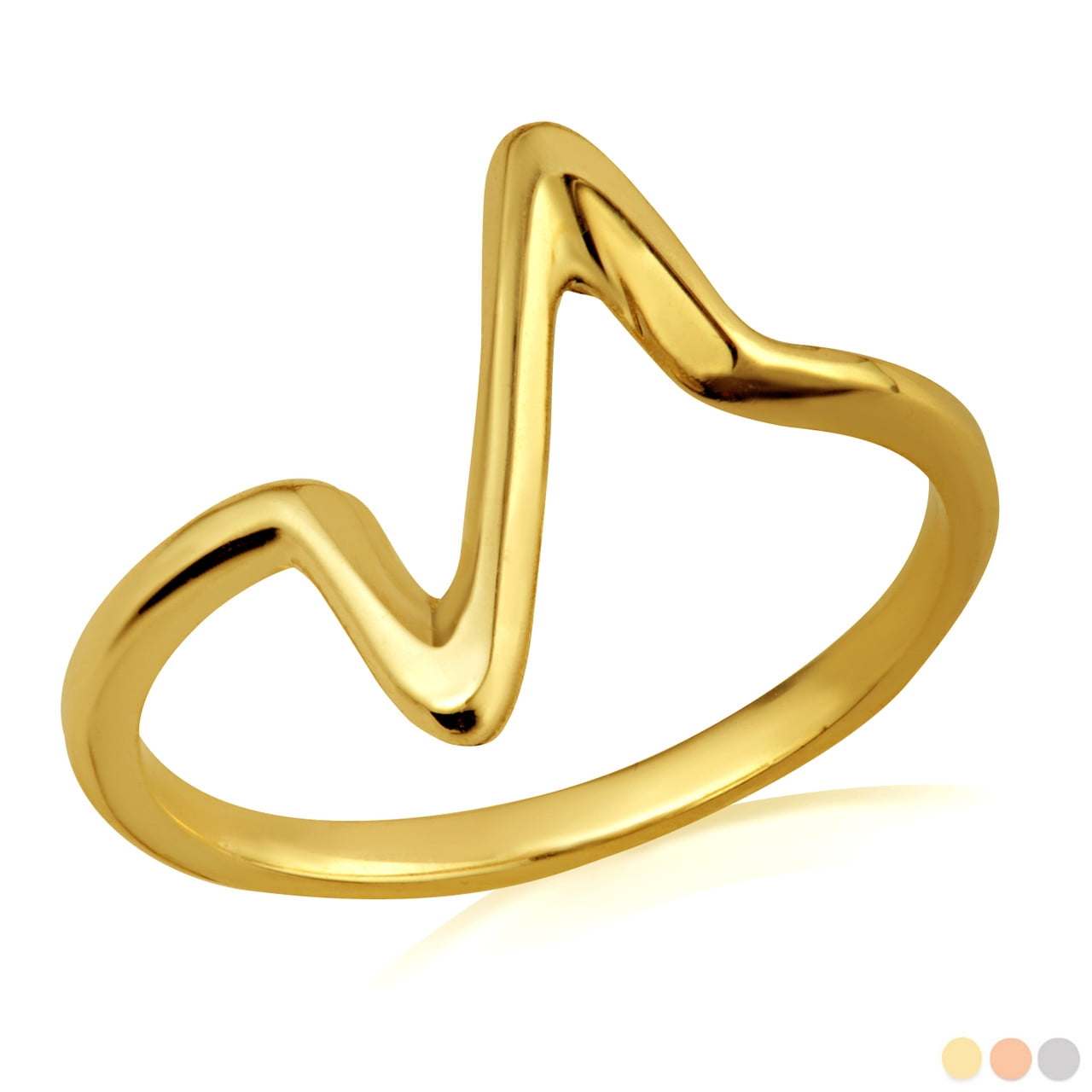 10k Yellow Gold Zig Zag Design Ring (Size 8) - Walmart.com