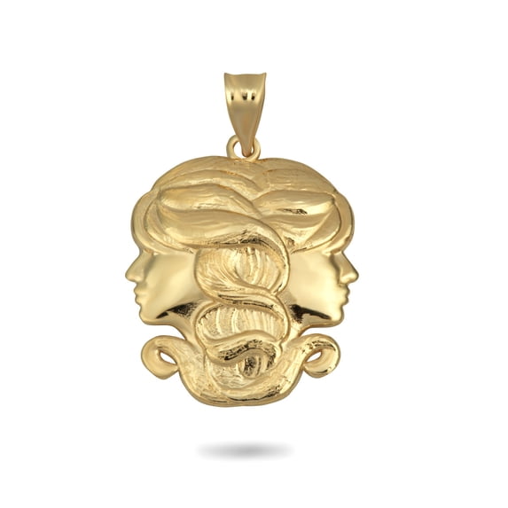 10k Yellow Gold Zodiac Symbol Pendant Necklace Gemini (22 Inches ...