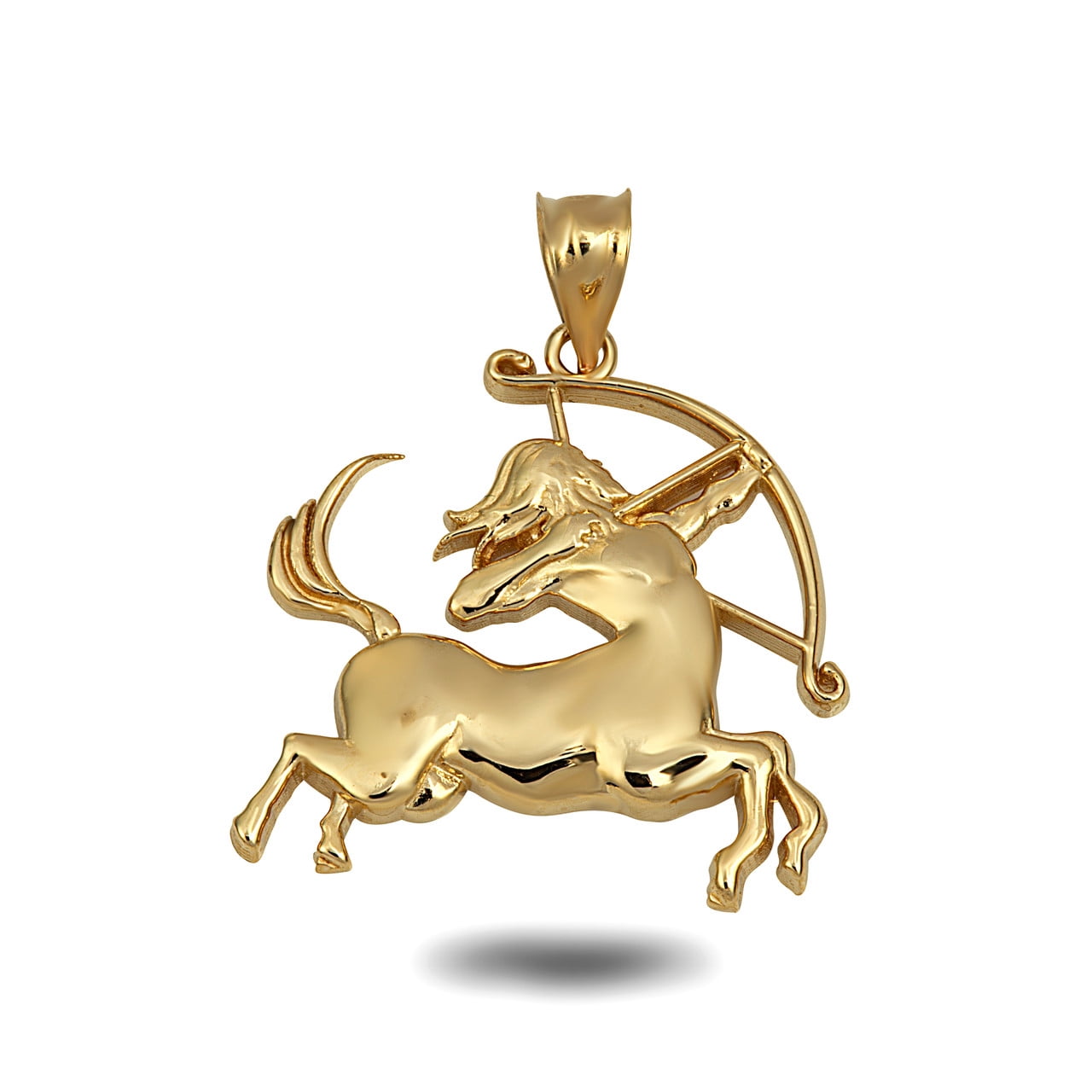 10k Yellow Gold Zodiac Symbol Pendant Necklace Sagittarius (22 Inches ...