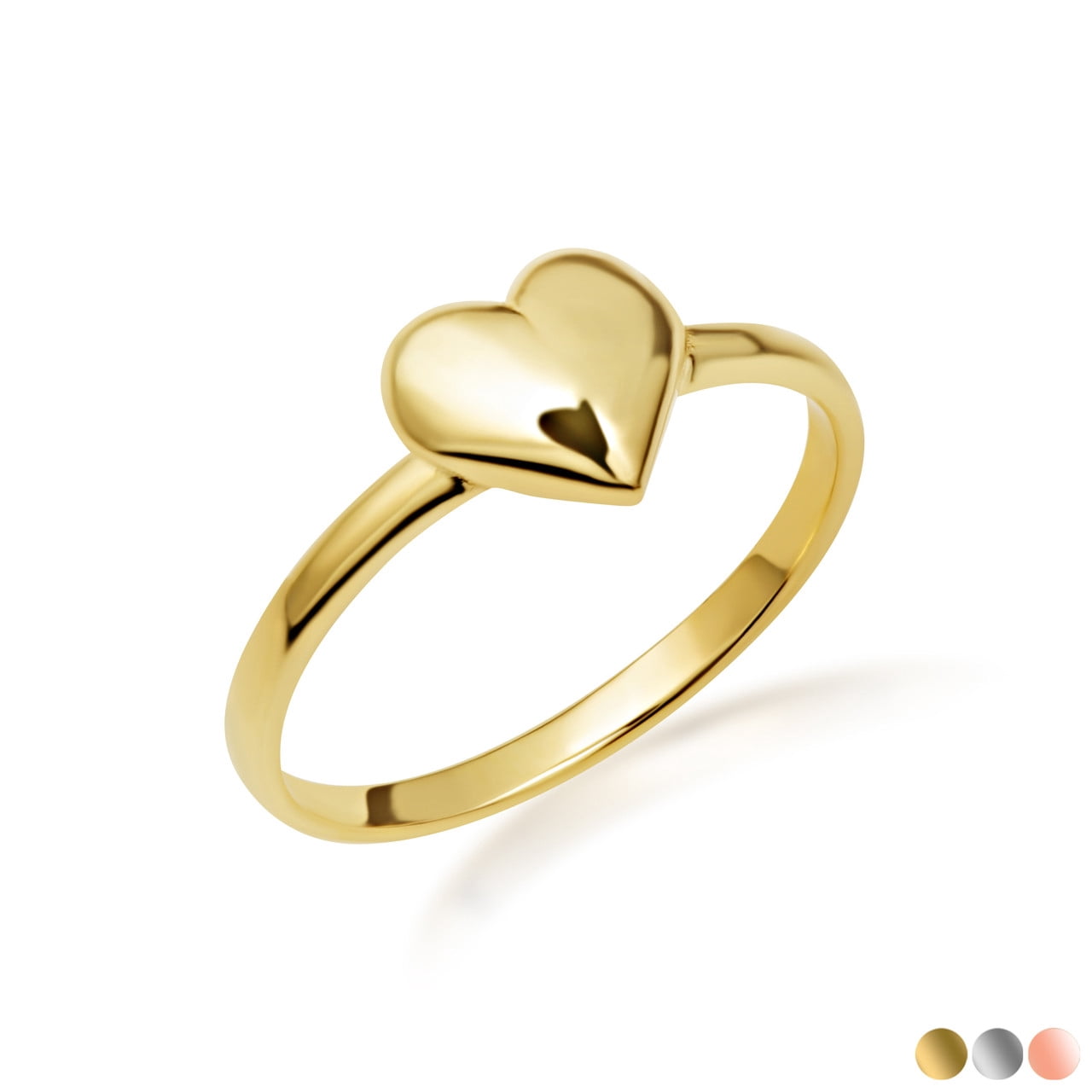 10k Yellow Heart Love Ring (Size 10.25) - Walmart.com