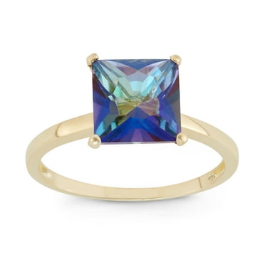 10k gold princess cut gemstone ring - Walmart.com