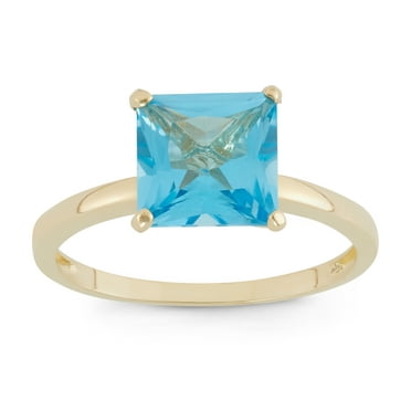 10k gold princess cut gemstone ring - Walmart.com