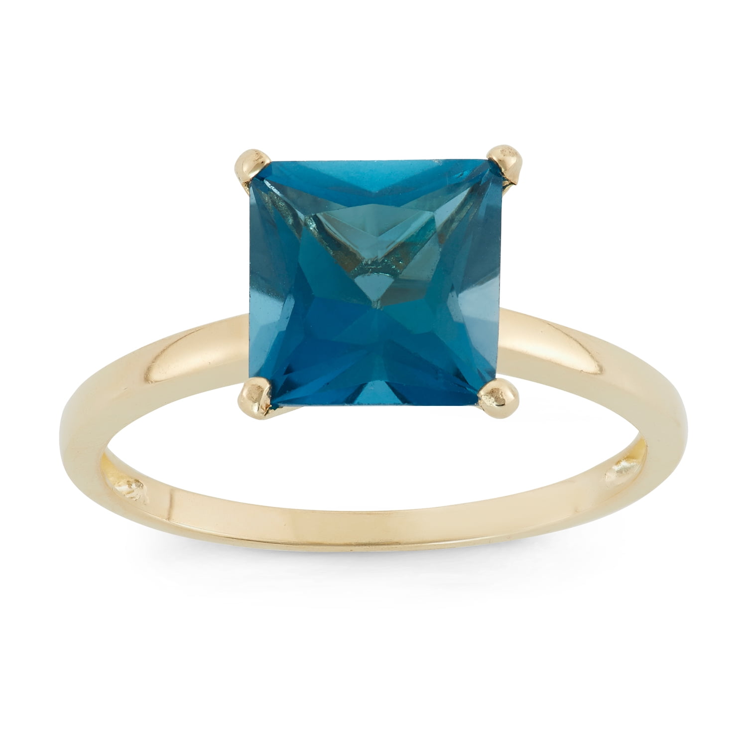 10k gold princess cut gemstone ring - Walmart.com
