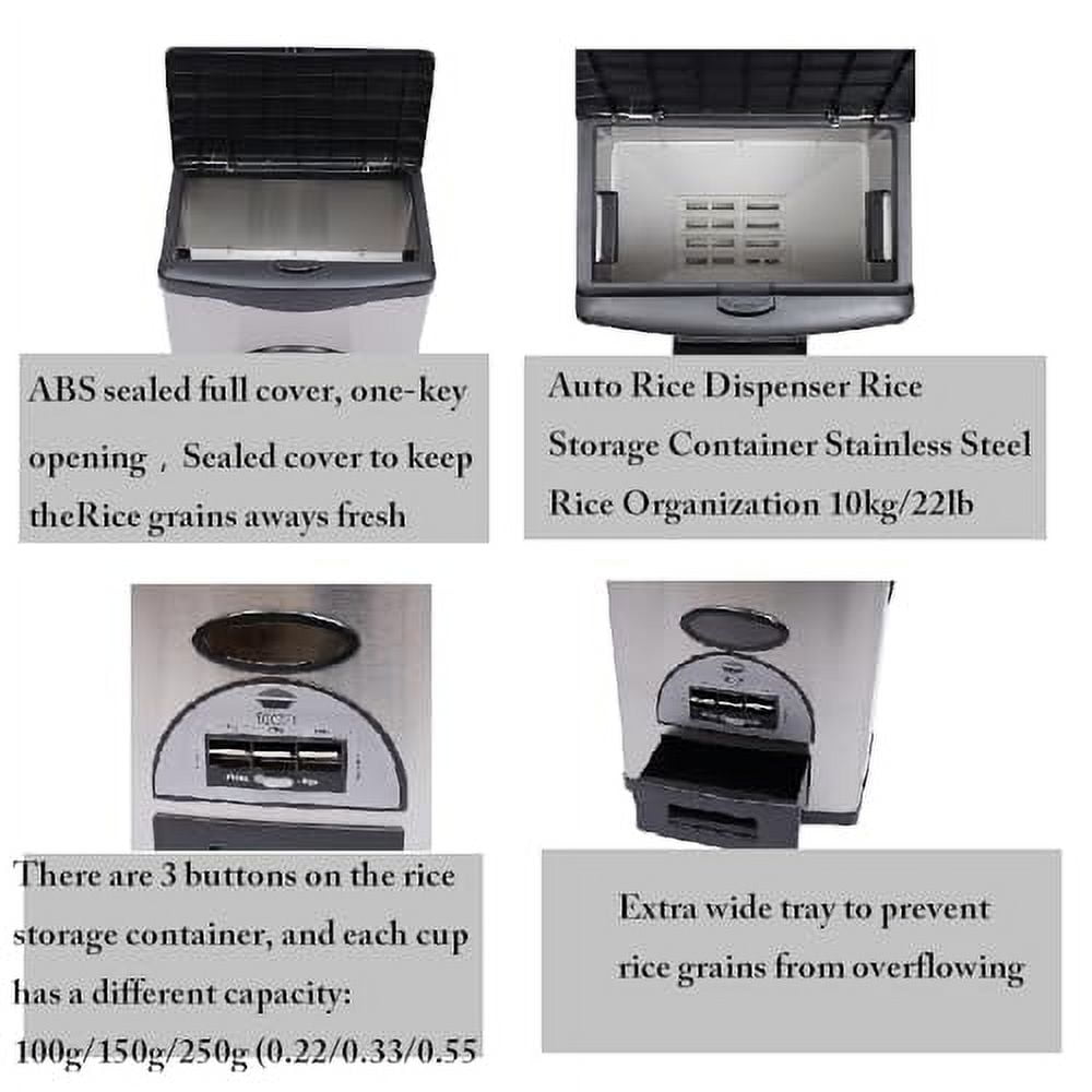 10kg/22lb Auto Rice Dispenser,Rice Storage Container,Kitchen Food ...