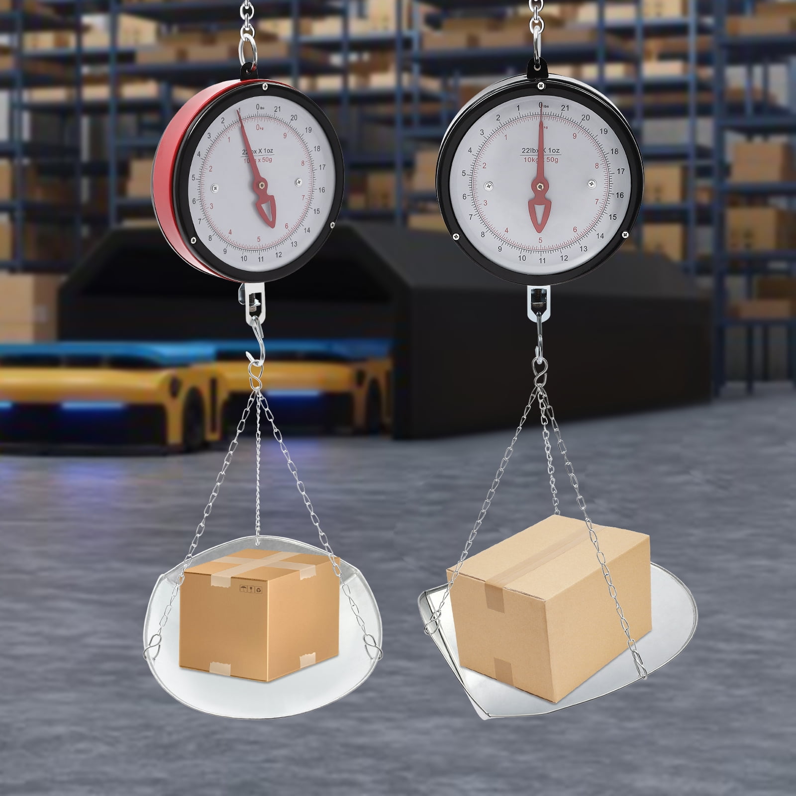 10kg/22lbs Black Double-Sided Dial Hanging Scale Circular Supermarkets ...