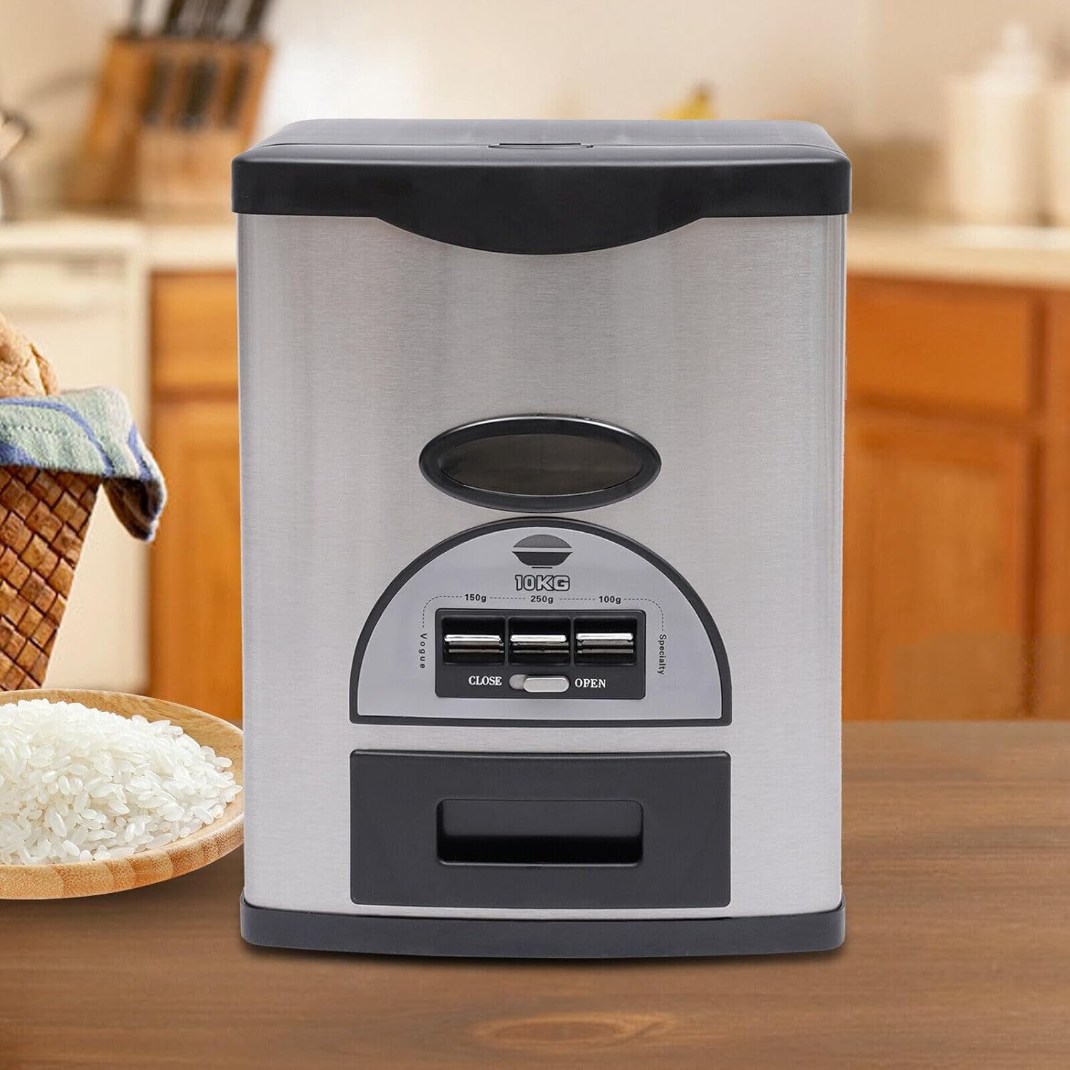 **10kg/22lbs automatic rice dispenser food measuring cylinder grain ...
