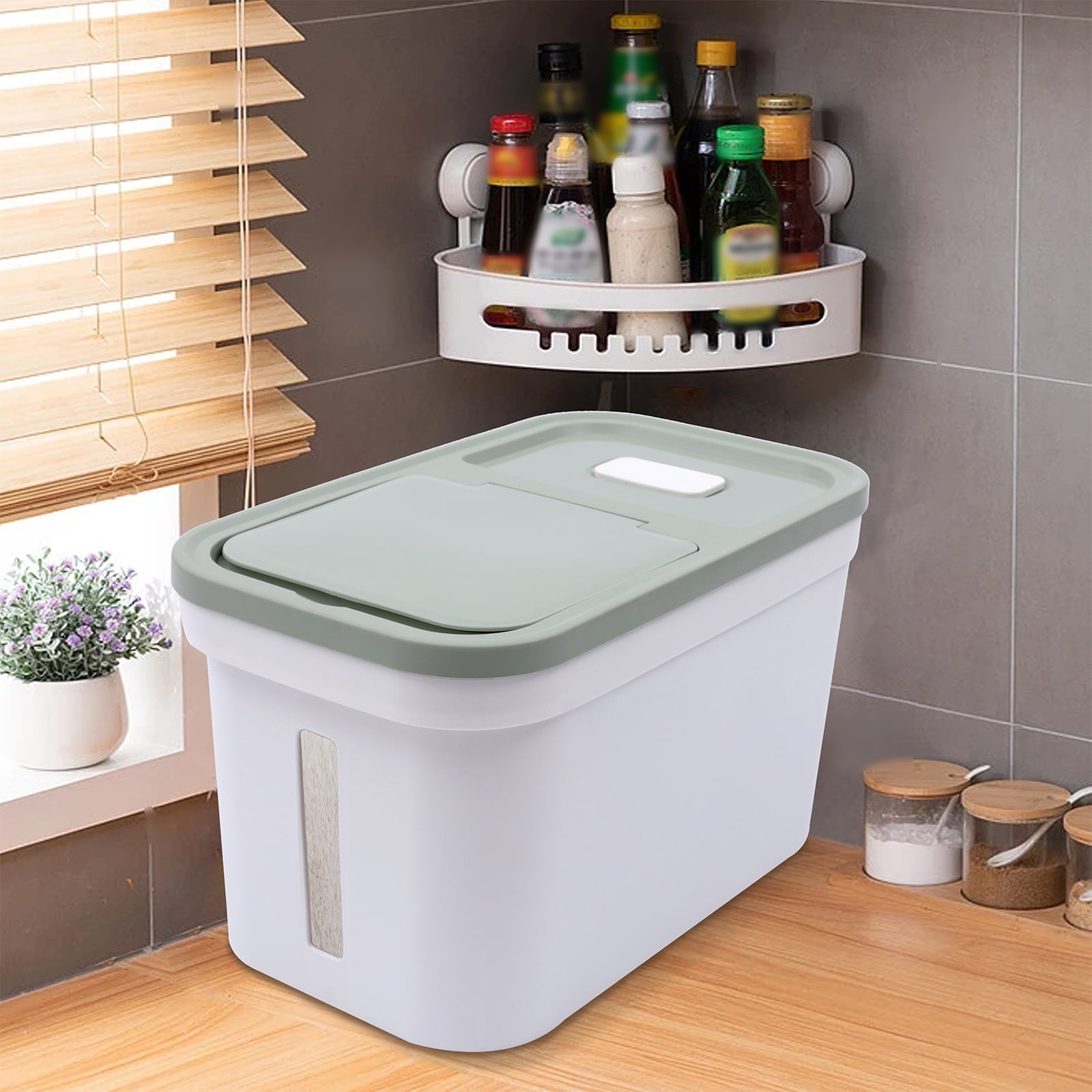 10kg Flour Airtight Rice Container with Visual Window - 22lbs Capacity ...