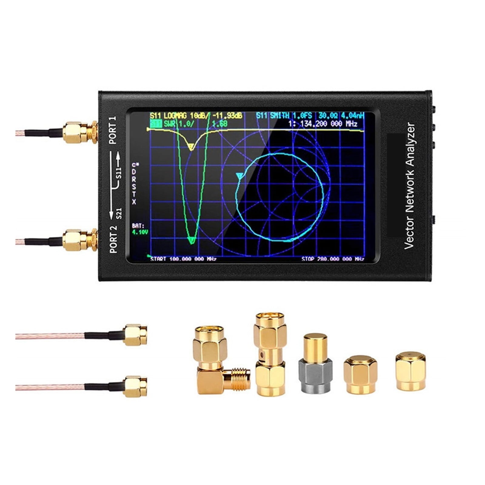 10khz-1.5Ghz NanoVNA-F VNA HF VHF UHF Vector Network Antenna Analyzer 4.3 Inch IPS LCD Metal ...