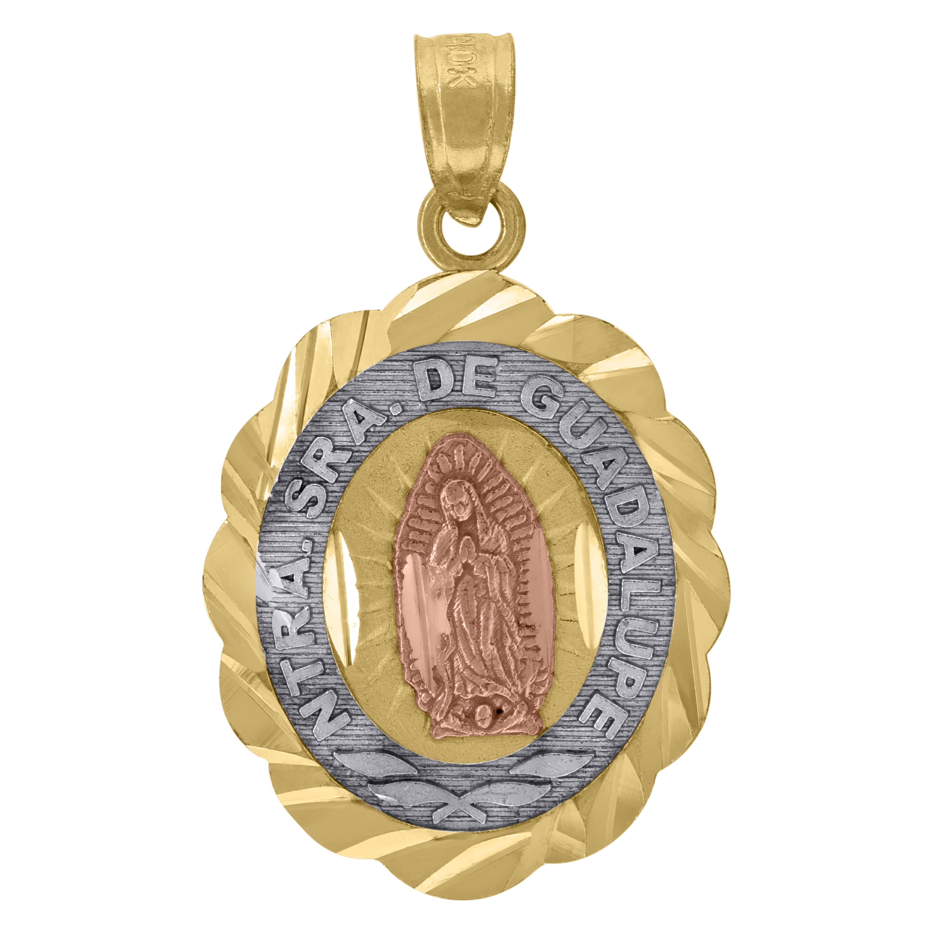 10kt Gold Tri-Color Unisex Our Lady Of Mary Ntra Sra De Guadalupe ...