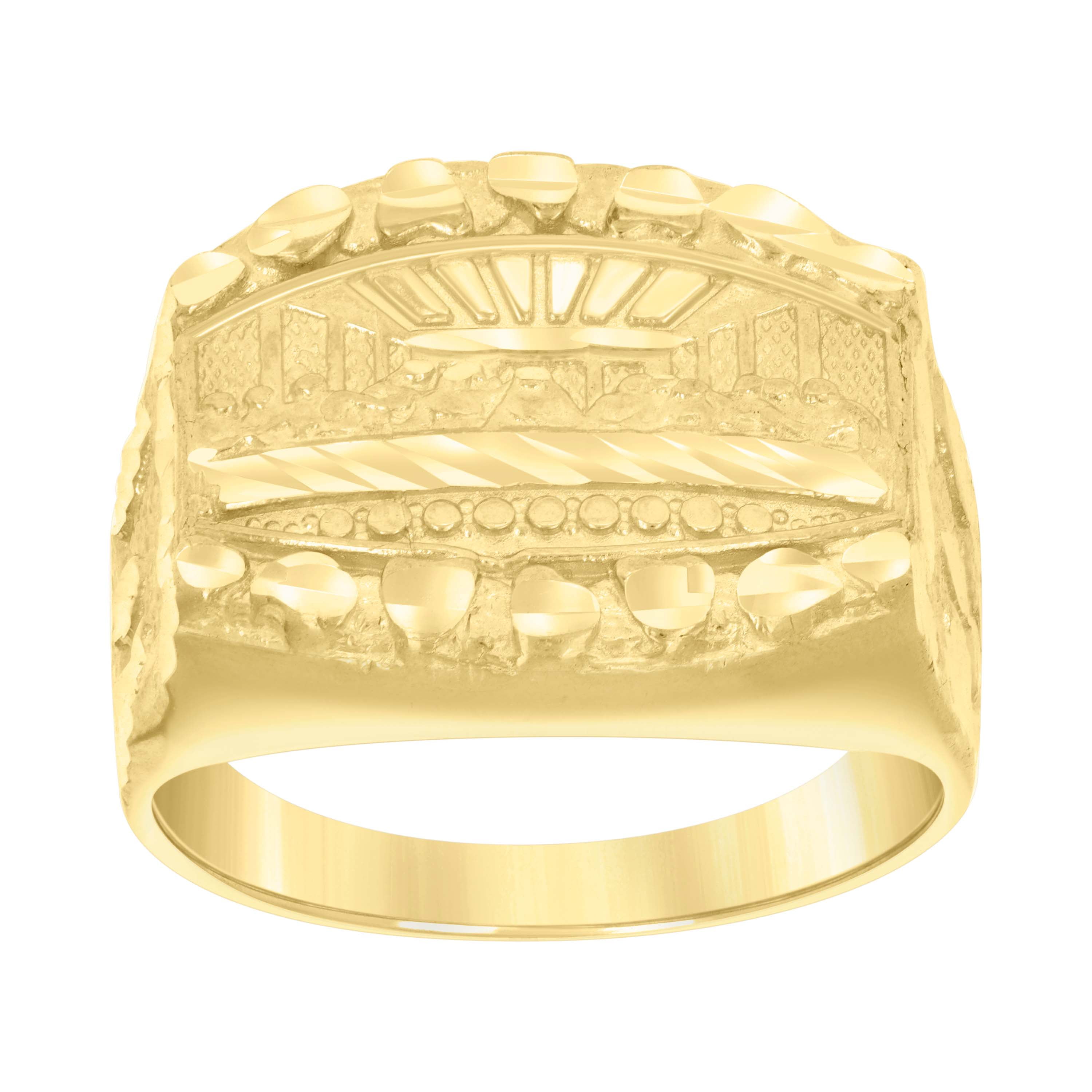 10kt Real Yellow Gold Mens Last Supper Religious Ring - Walmart.com