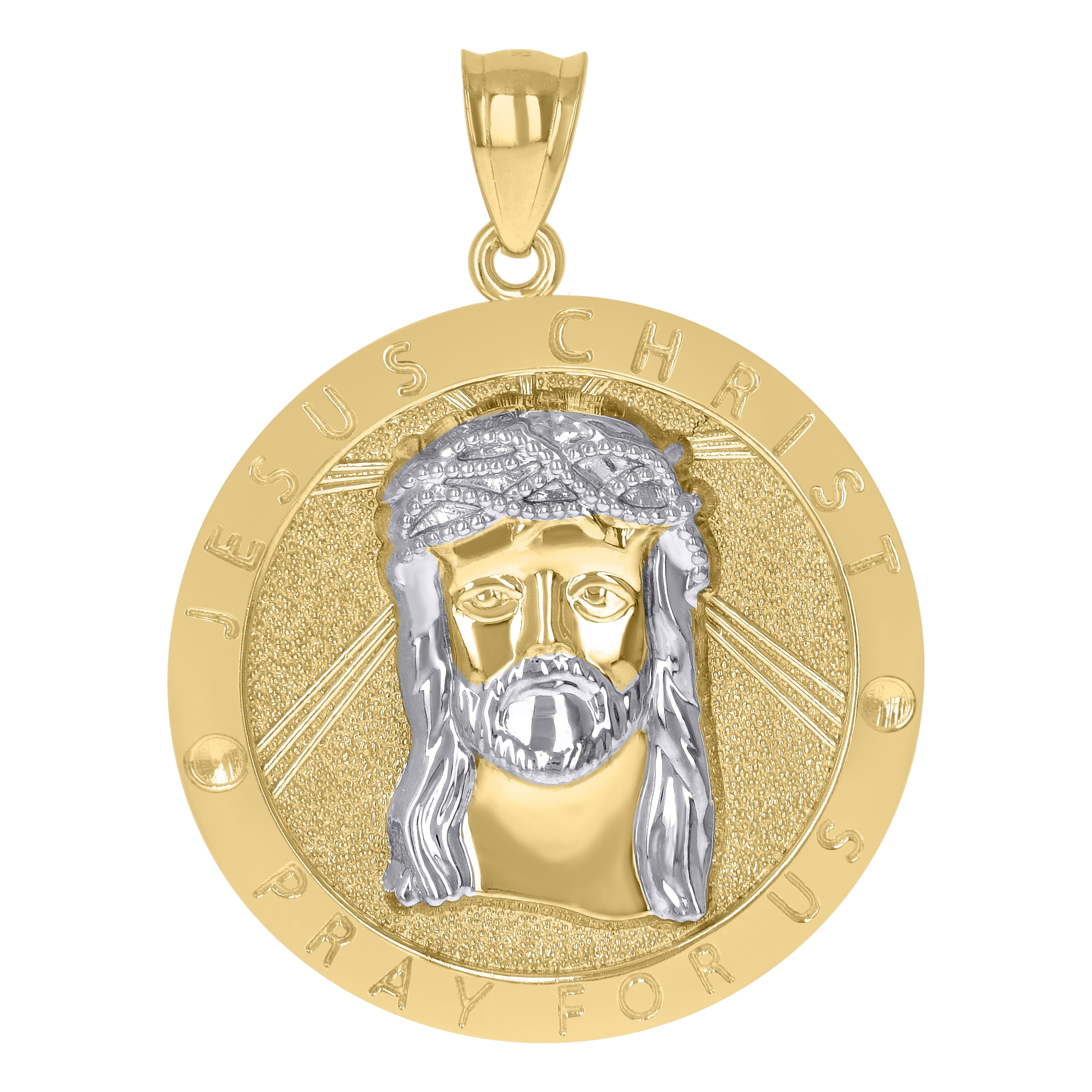 10kt Two-Tone Gold Mens Women Jesus Christ Pray For Us Religious ...